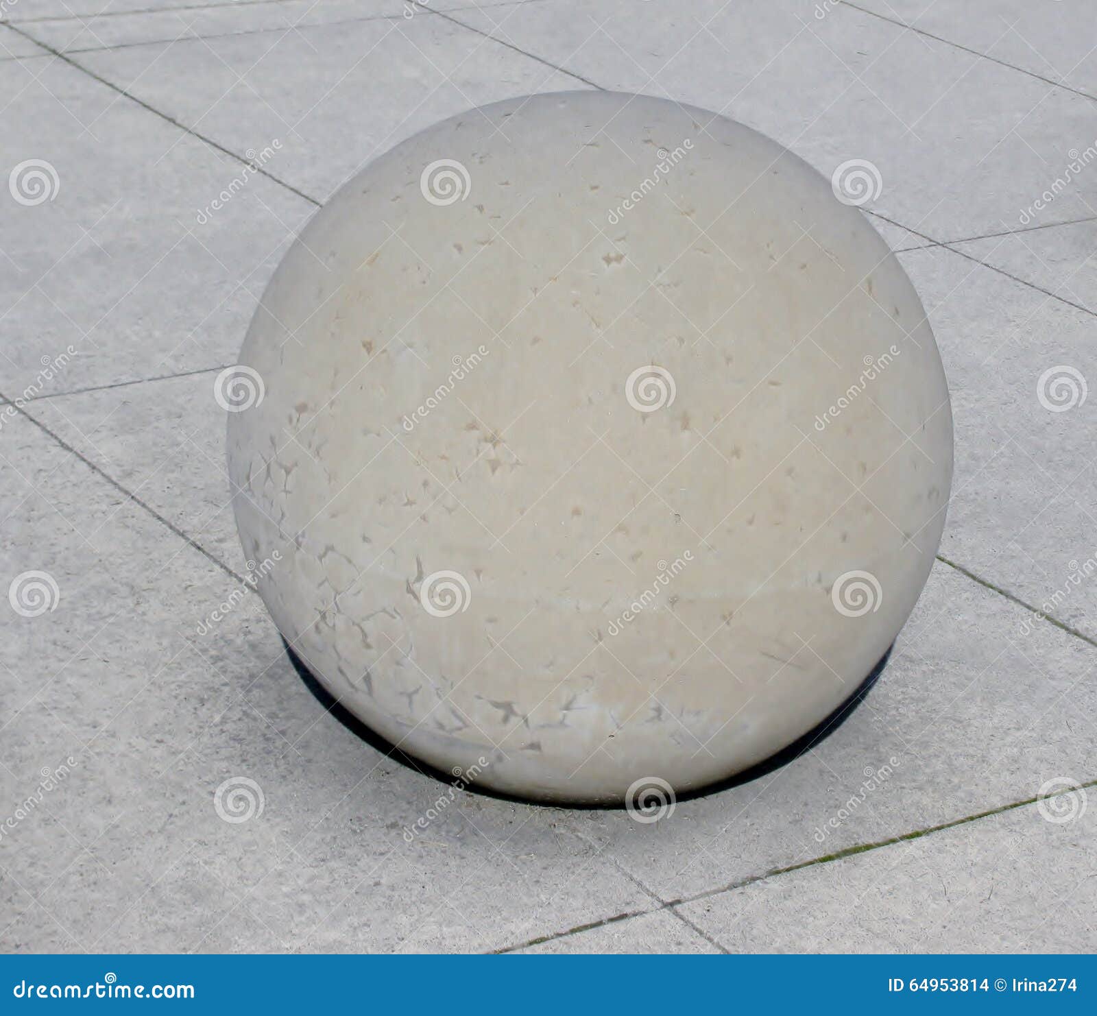 Concrete sphere on ground stock photo. Image of texture - 64953814