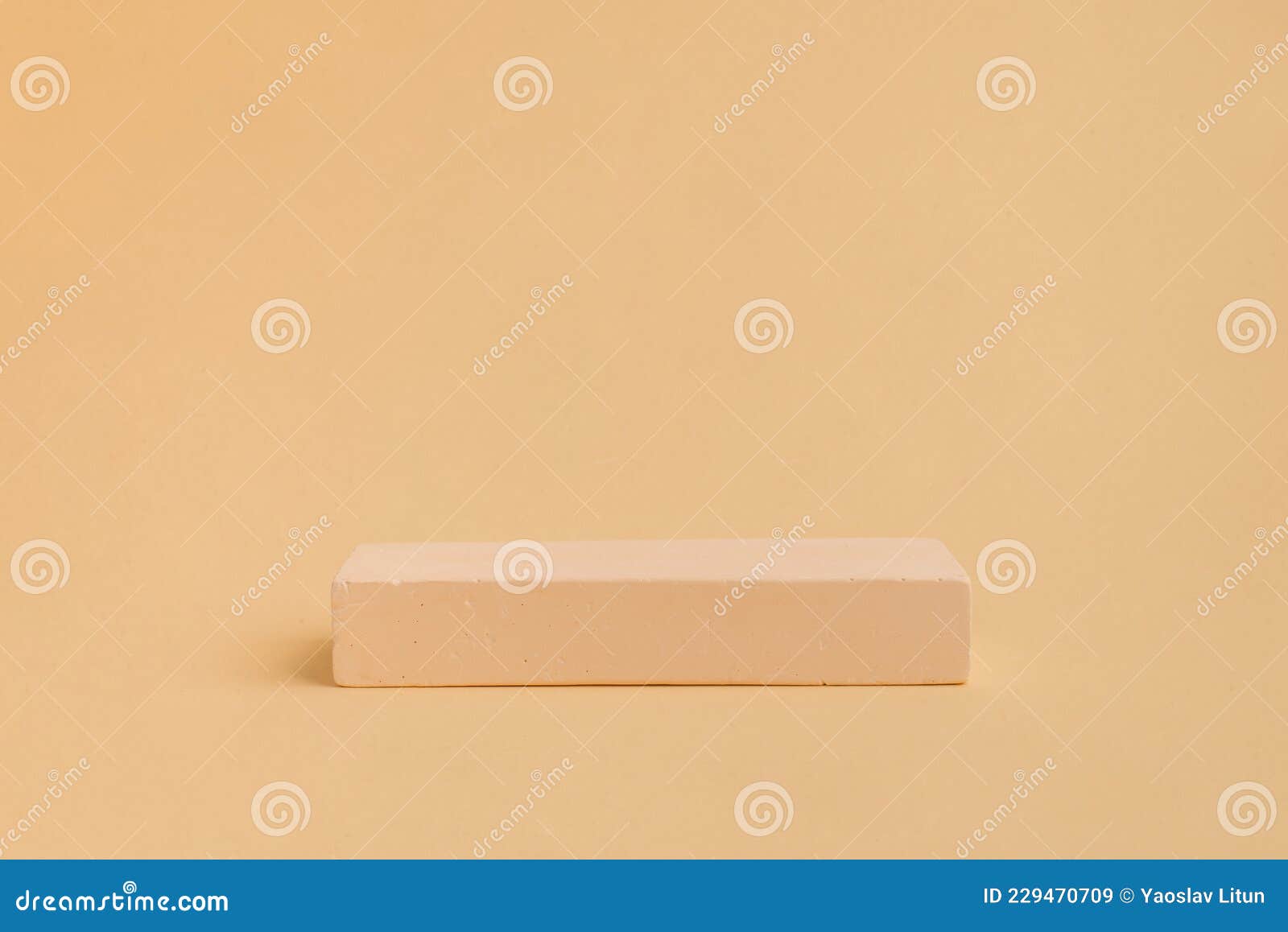 Concrete Stage of Rectangular Shape on Beige Background. Empty Showcase ...
