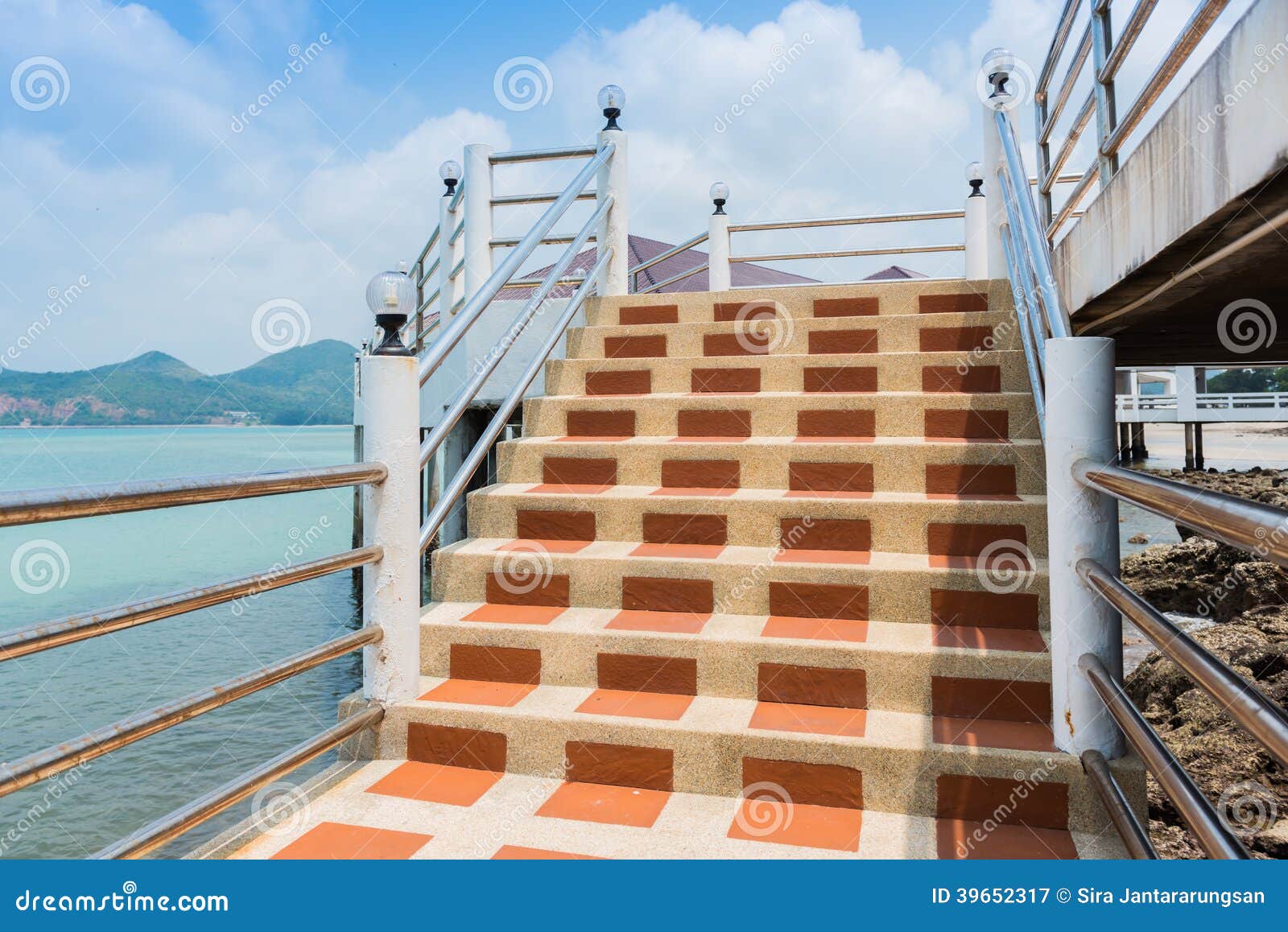 Concrete Stair Steps and Railing Stock Image - Image of background ...