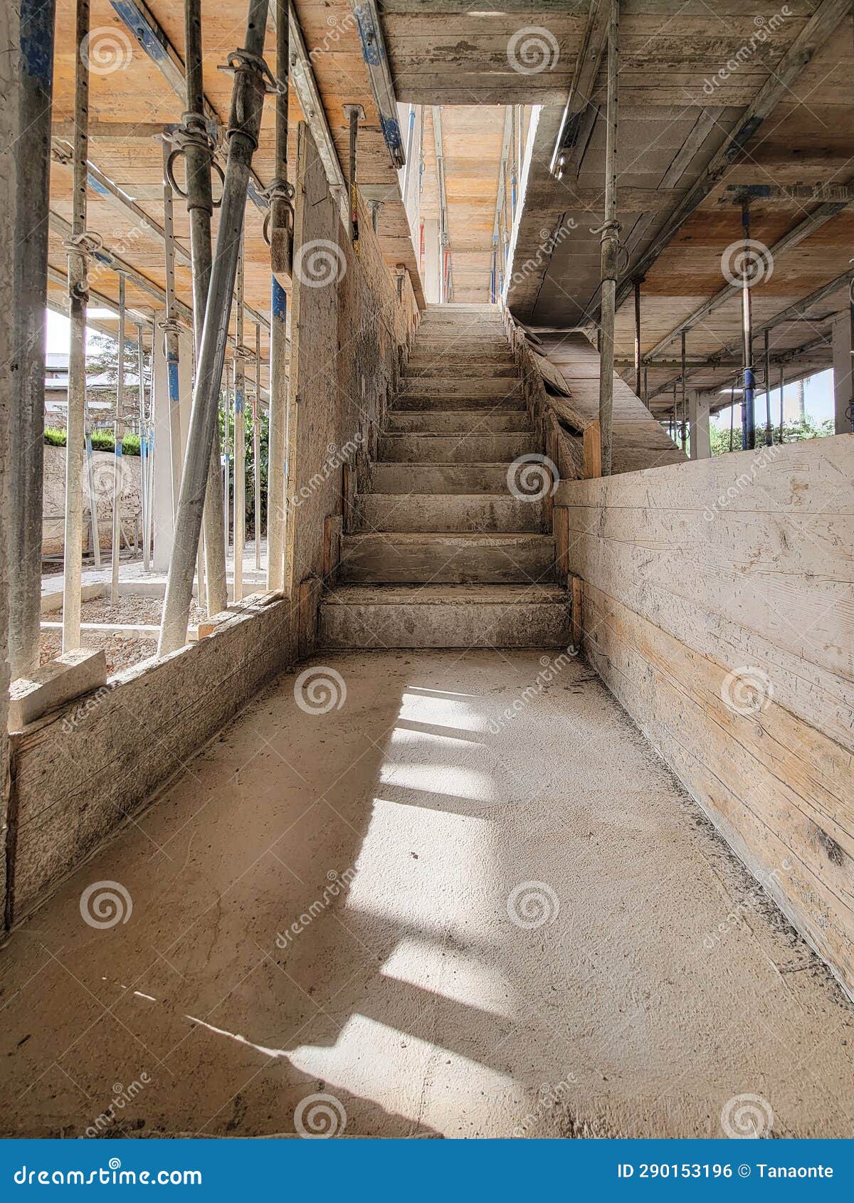 Concrete Staircase Construction in a Home Building Space Stock Photo ...