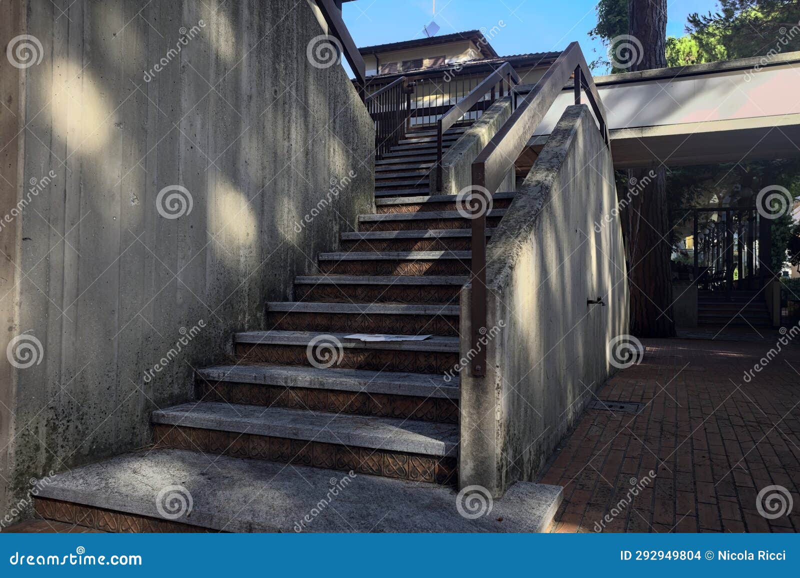 Concrete Staircase on the Outside of a Building Stock Photo - Image of ...