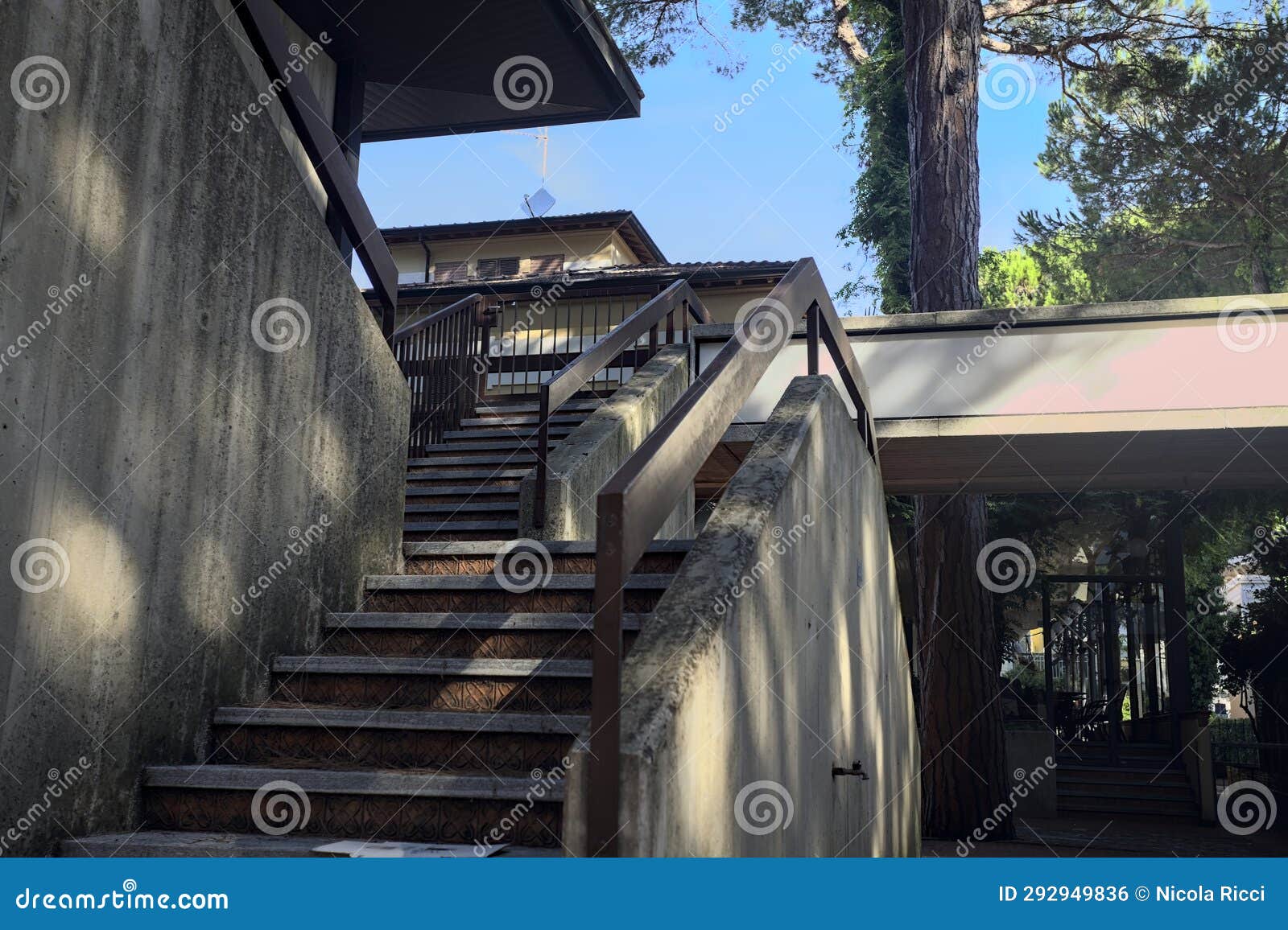 Concrete Staircase on the Outside of a Building Stock Photo - Image of ...