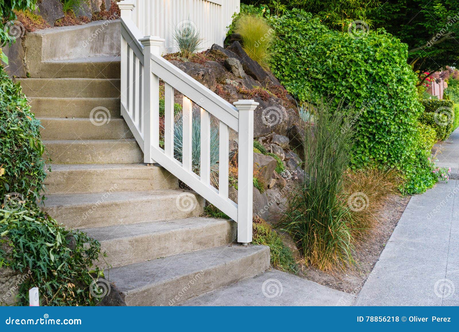 Concrete Staircase with Railing Stock Photo - Image of architecture ...