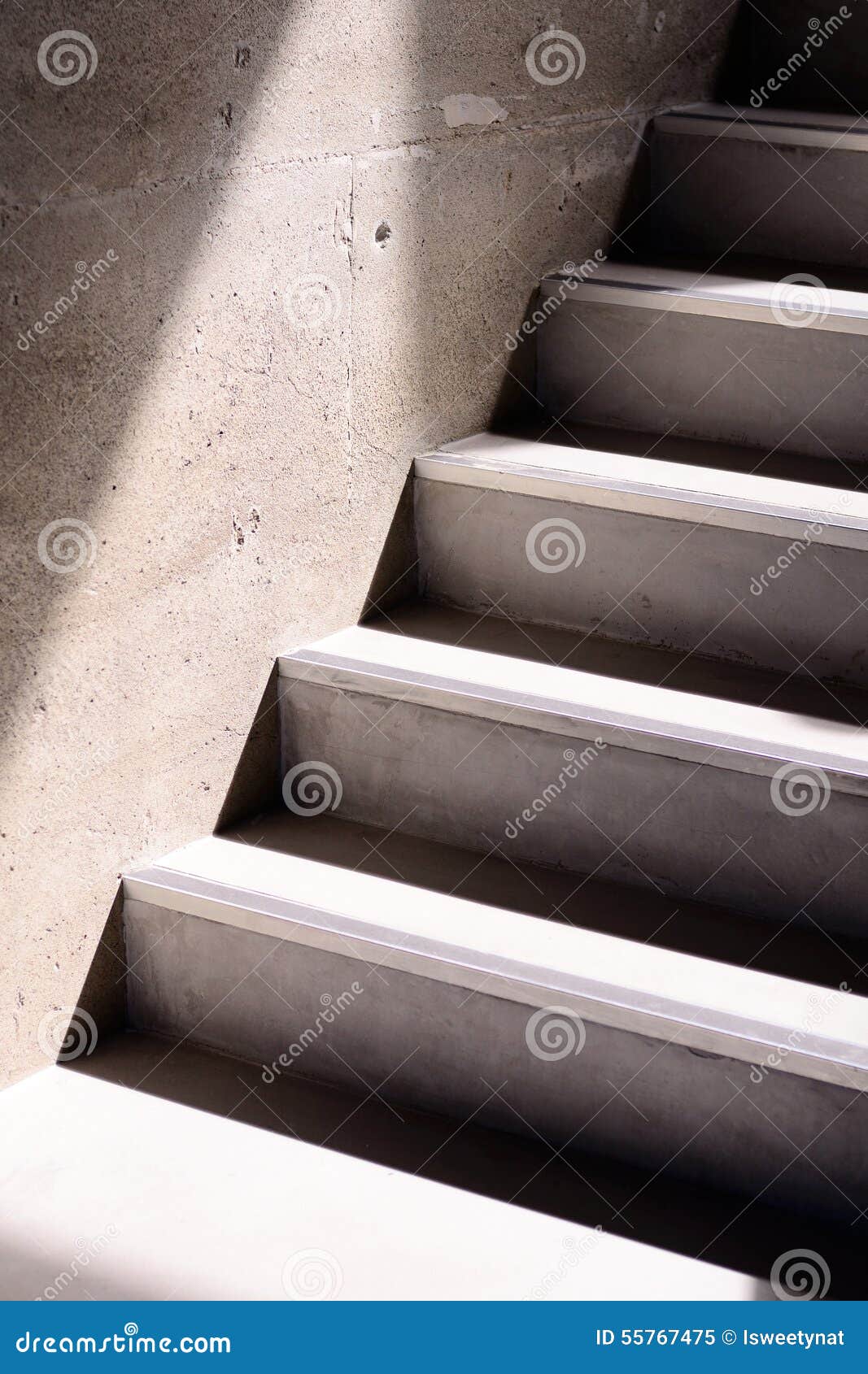 Concrete Staircase and Shadows Stock Image - Image of light, background ...
