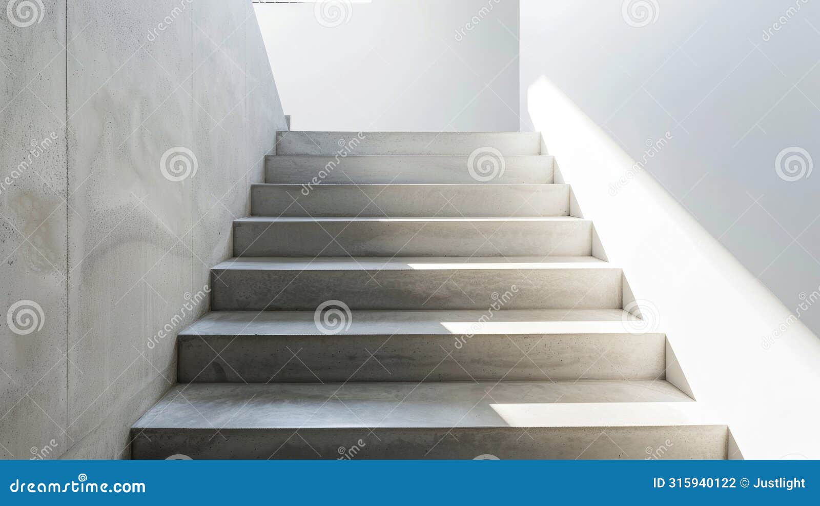 A Concrete Staircase with Sharp Rectangular Edges Leads Up To a ...