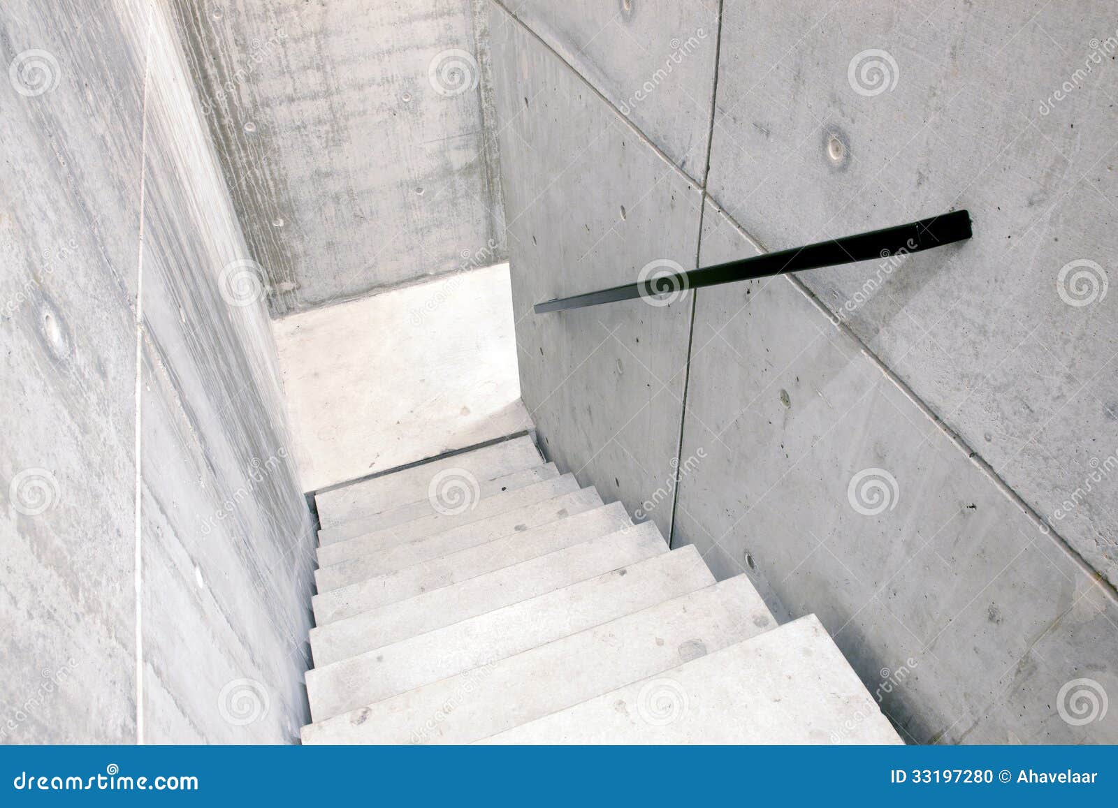 Concrete Staircase and Stairs Leading Down Stock Photo - Image of ...
