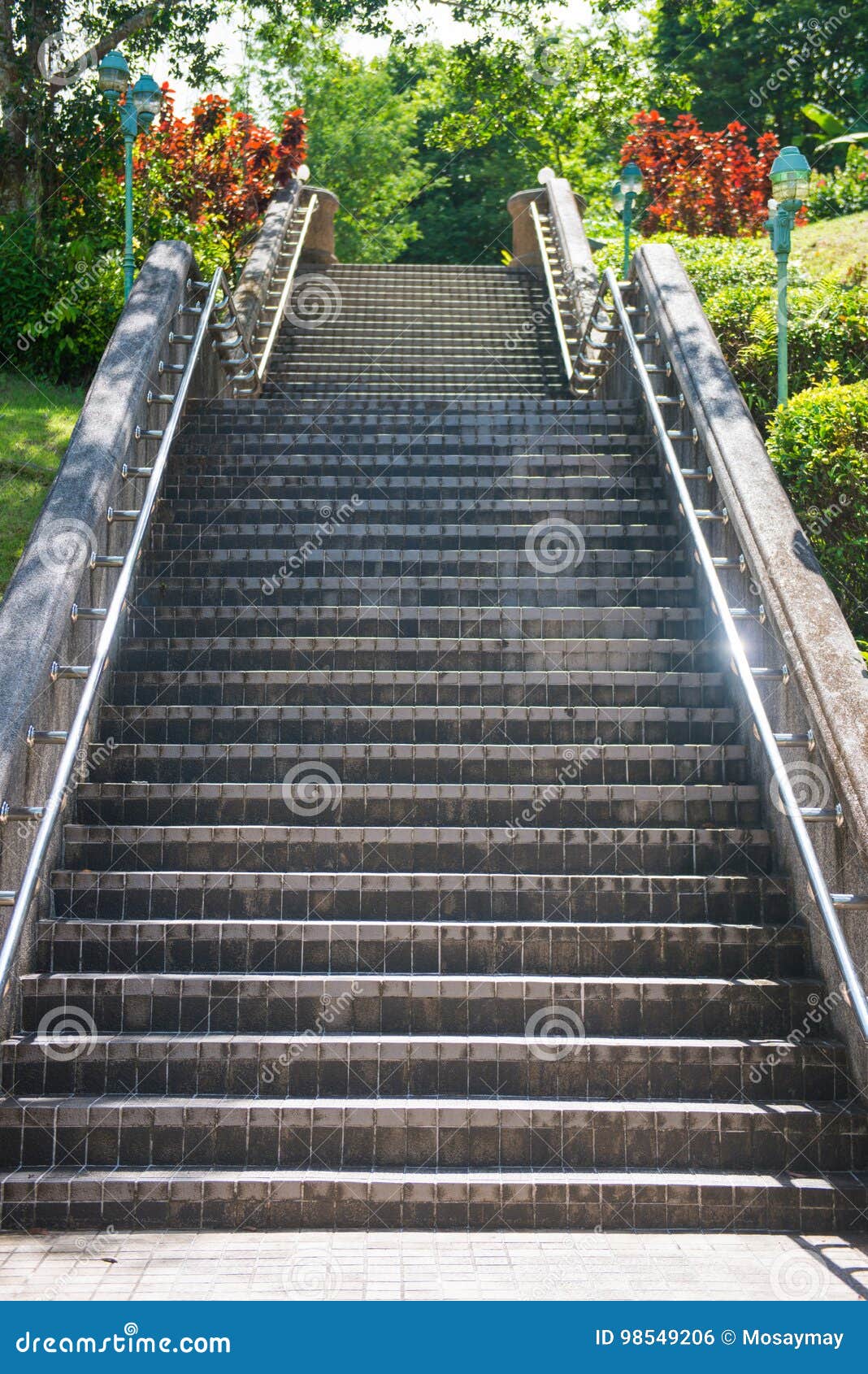 Concrete Staircase Step Up To Viewpoint Stock Photo - Image of pathway ...