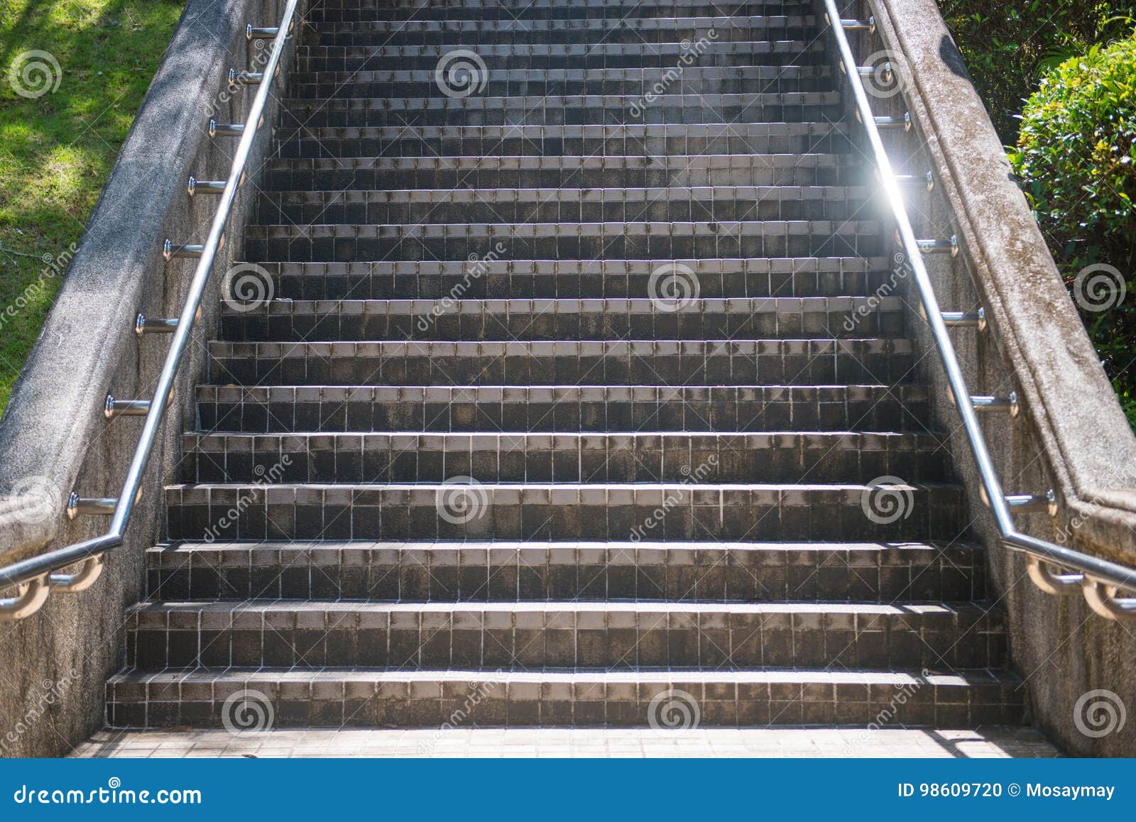 Concrete Staircase Step Up To Viewpoint Stock Photo - Image of outdoor ...