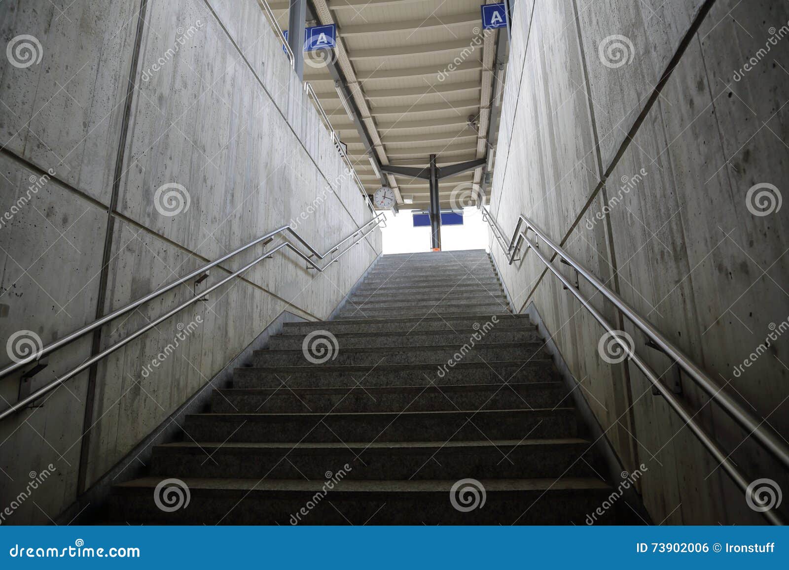 Concrete Staircase in a Tunnel Stock Photo - Image of tunnel ...