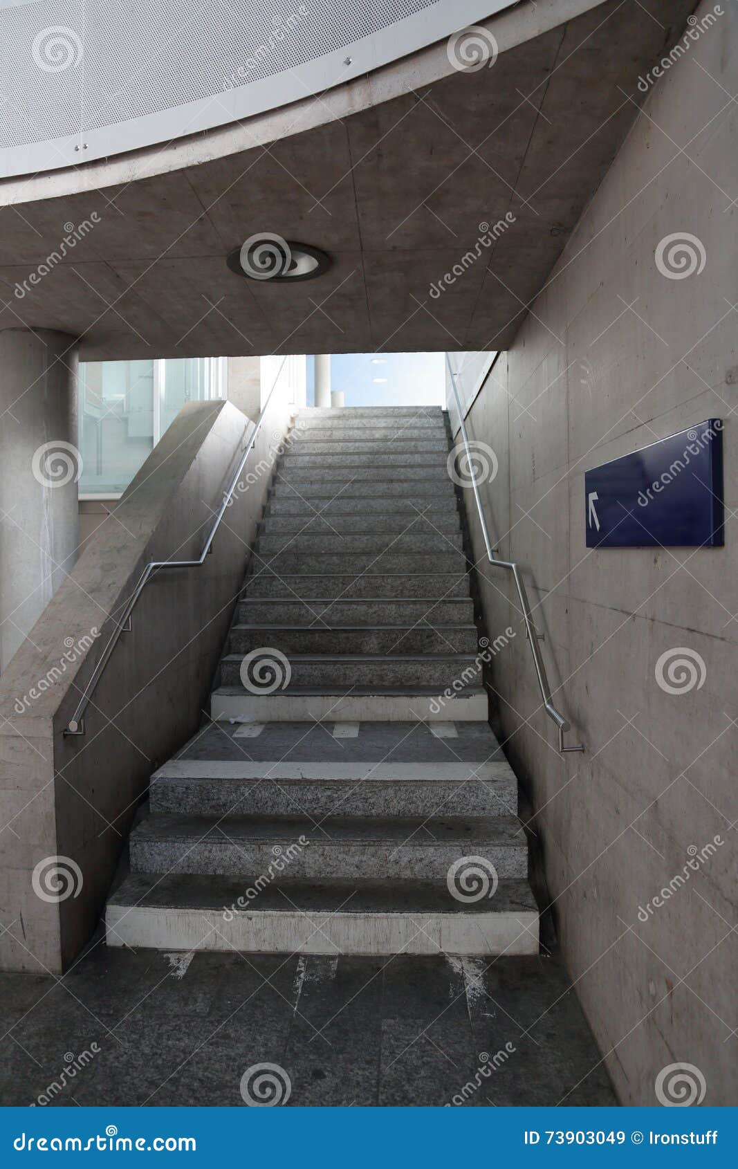 Concrete Staircase in a Tunnel Stock Image - Image of building ...