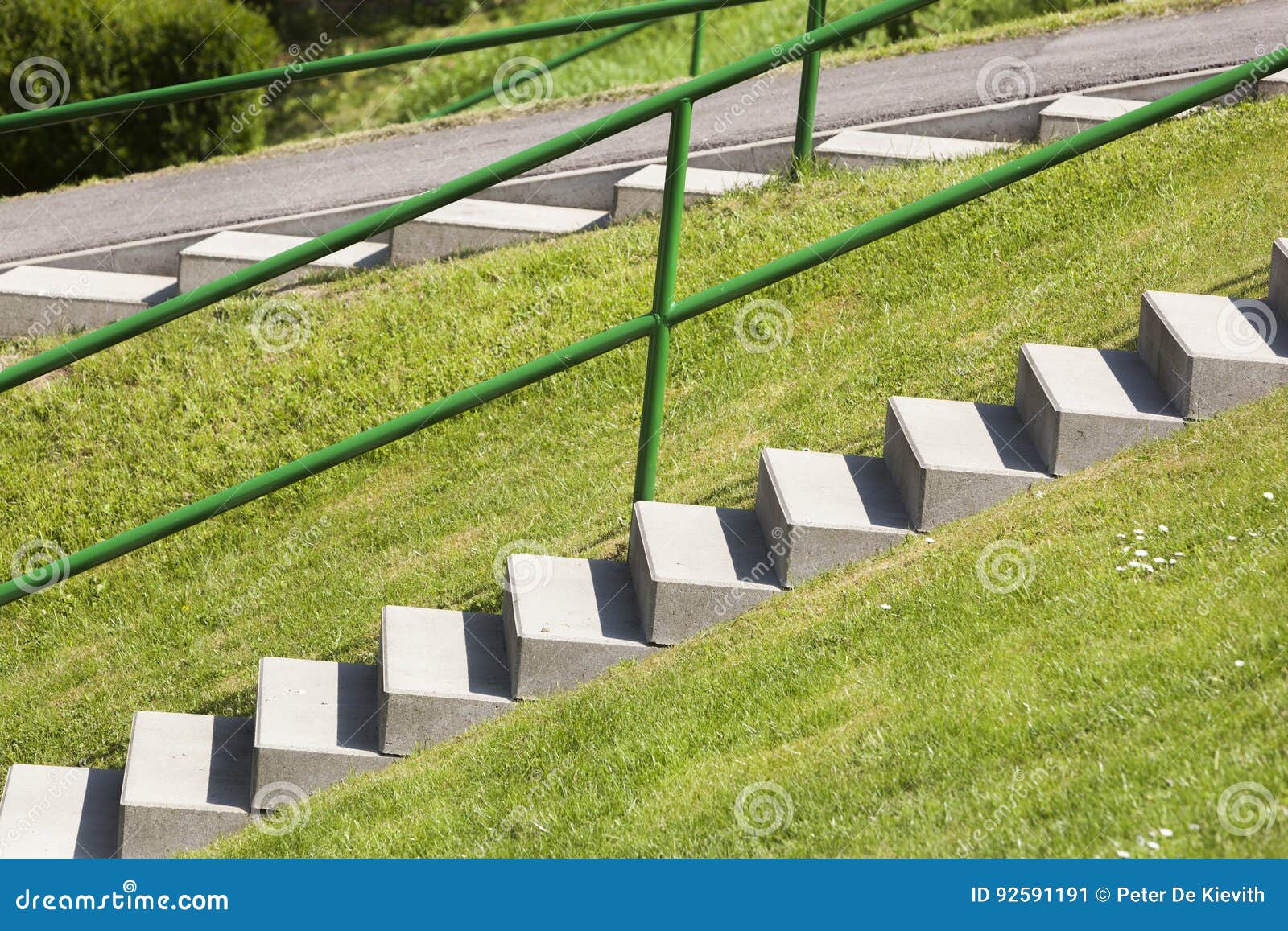 Concrete Staircases on a Grass Stock Image - Image of outside, outdoor ...