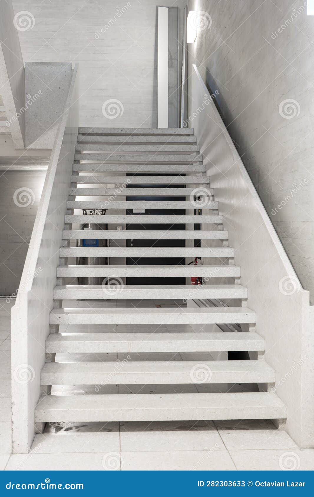 Concrete Stairs in the Hallway of an Empty Public Access Building ...
