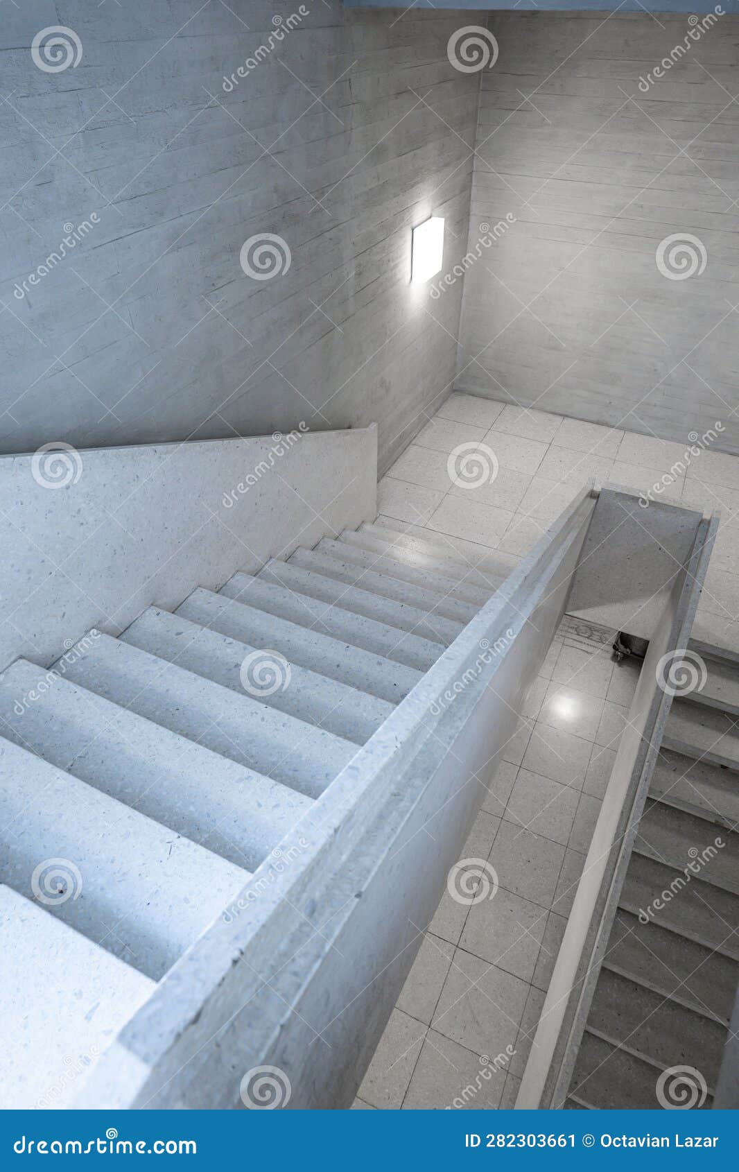 Concrete Stairs in the Hallway of an Empty Public Access Building ...
