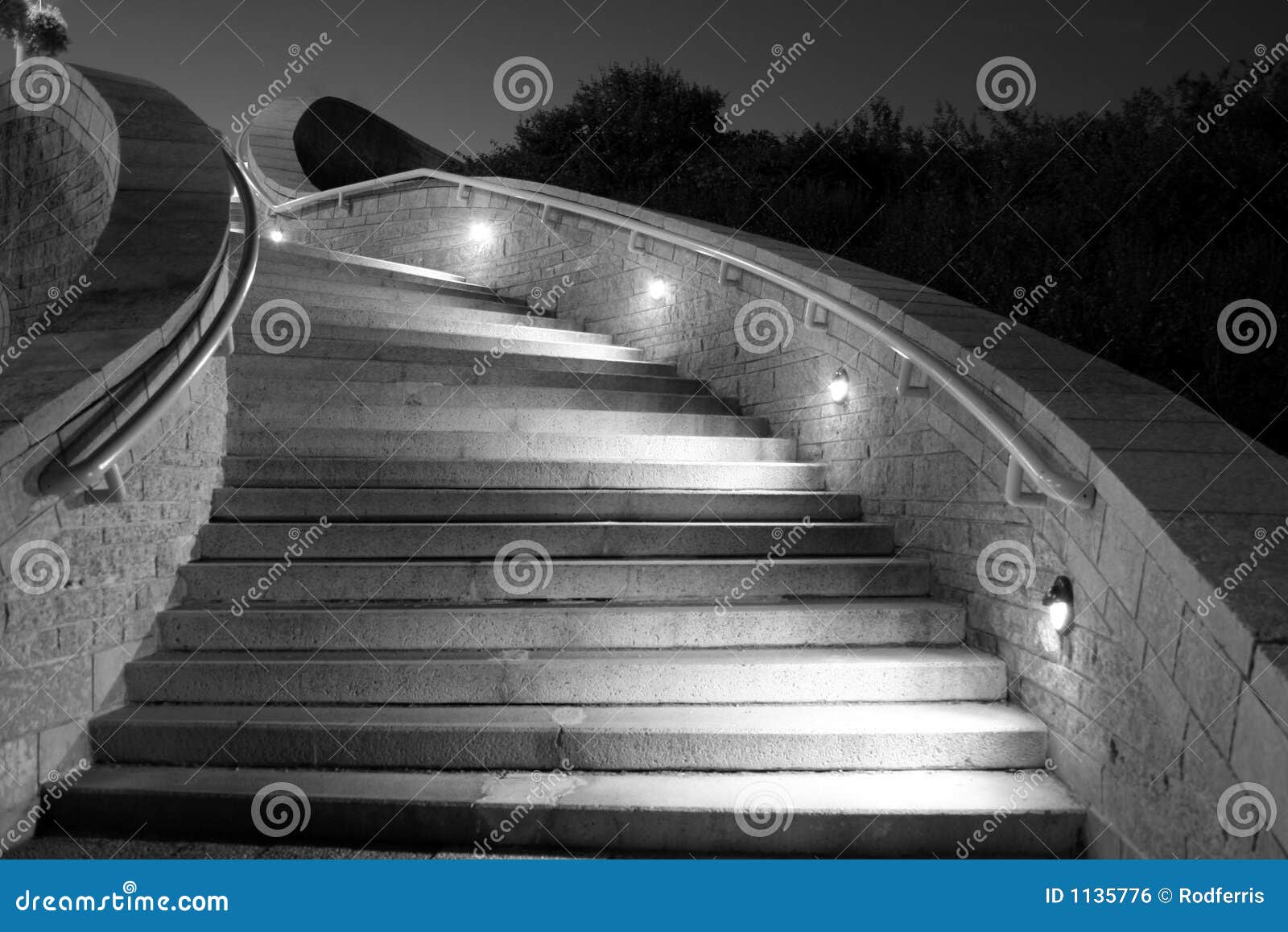Concrete Stairs at Night stock photo. Image of path, gorgeous - 1135776