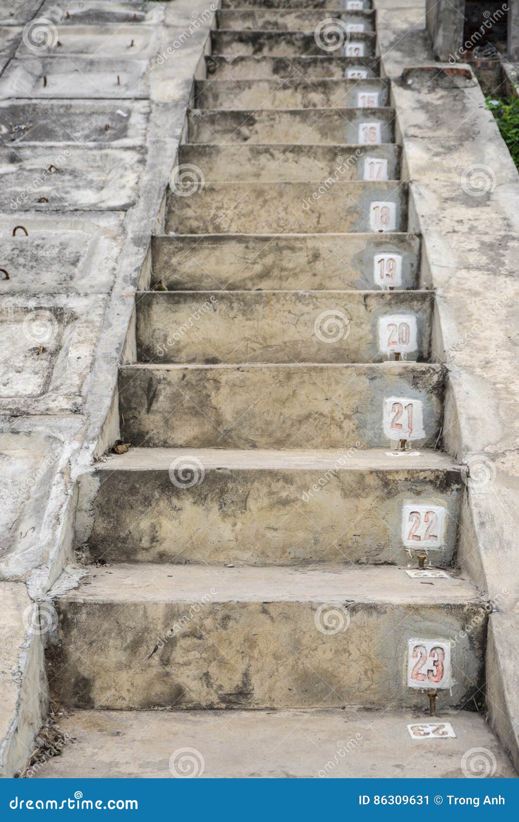 The Concrete Stairs with Sequence Numbers Stock Image - Image of ...
