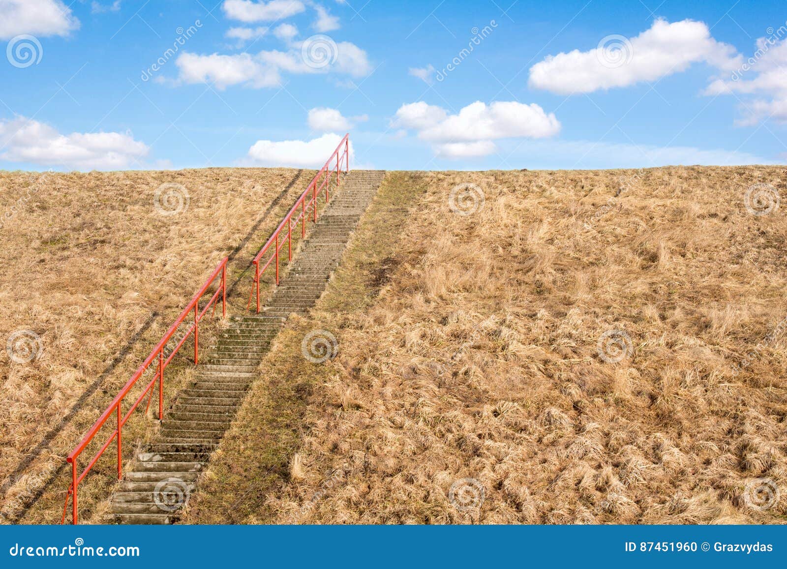 Concrete Stairs Up a Grass Hill Stock Photo - Image of park, stairs ...