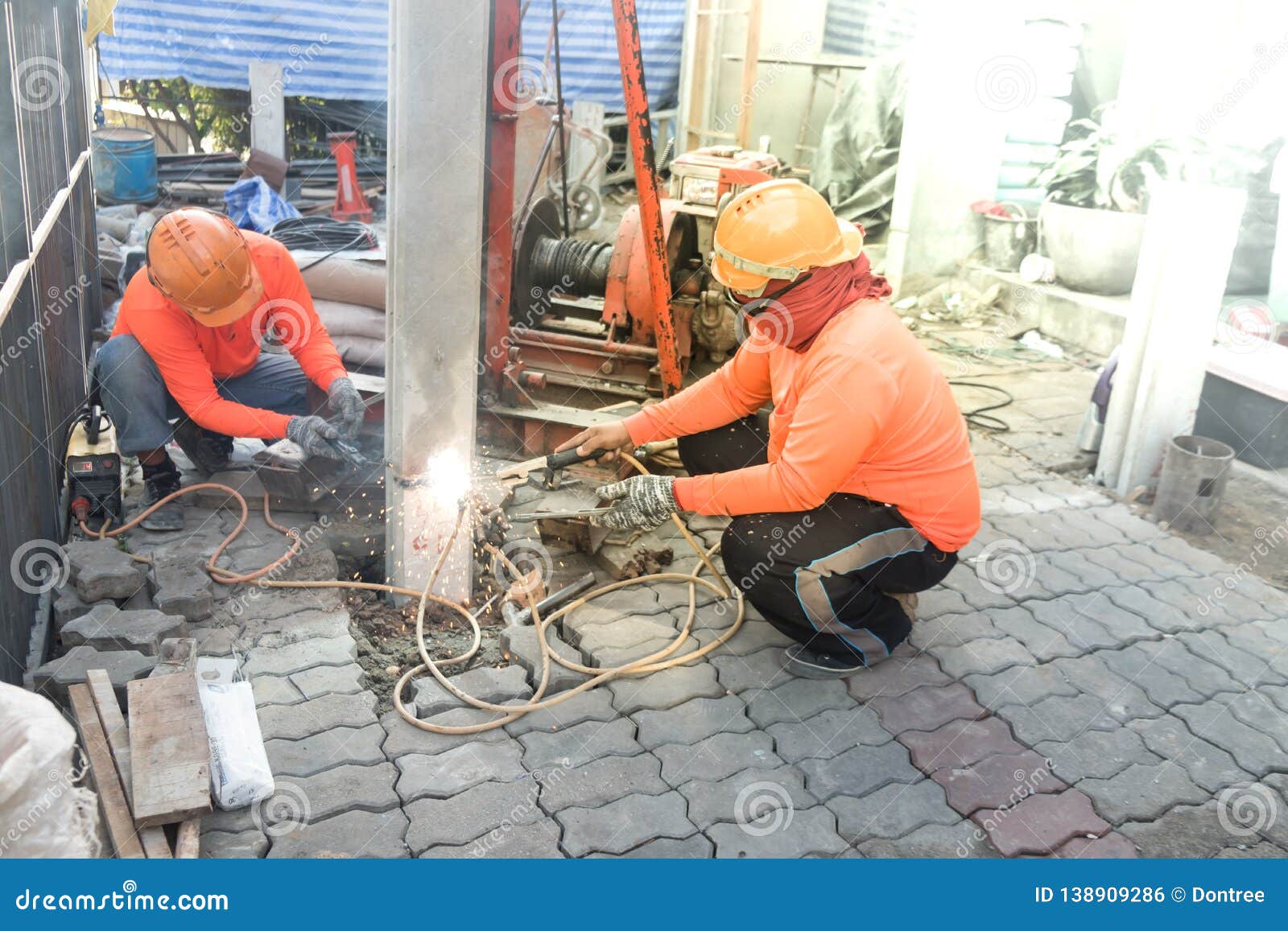 Concrete Stake in the Hole of Construction House Stock Photo - Image of ...