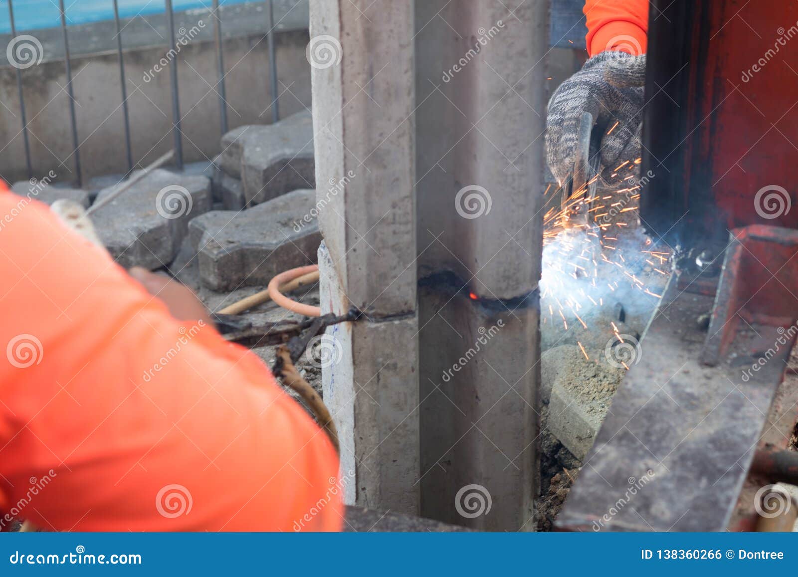 Concrete Stake in the Hole of Construction House Stock Photo - Image of ...