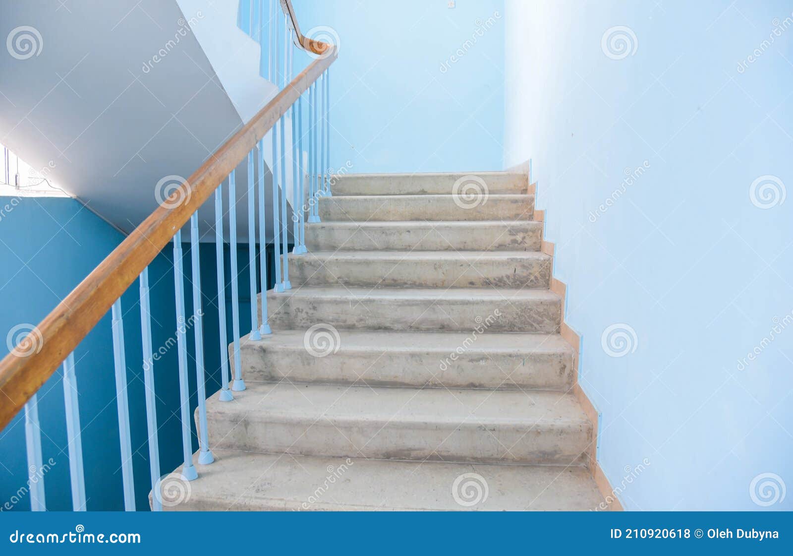 Concrete Steps in an Apartment Stock Photo - Image of interior, light ...