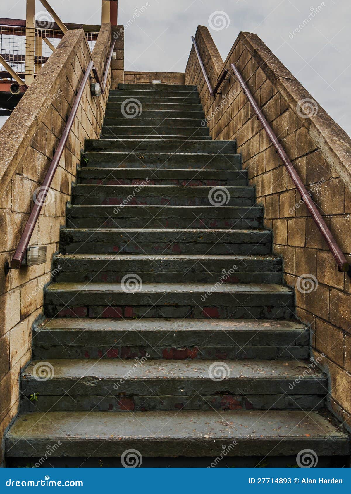 Concrete Steps Over a Bridge Stock Image - Image of handrail, abstract ...
