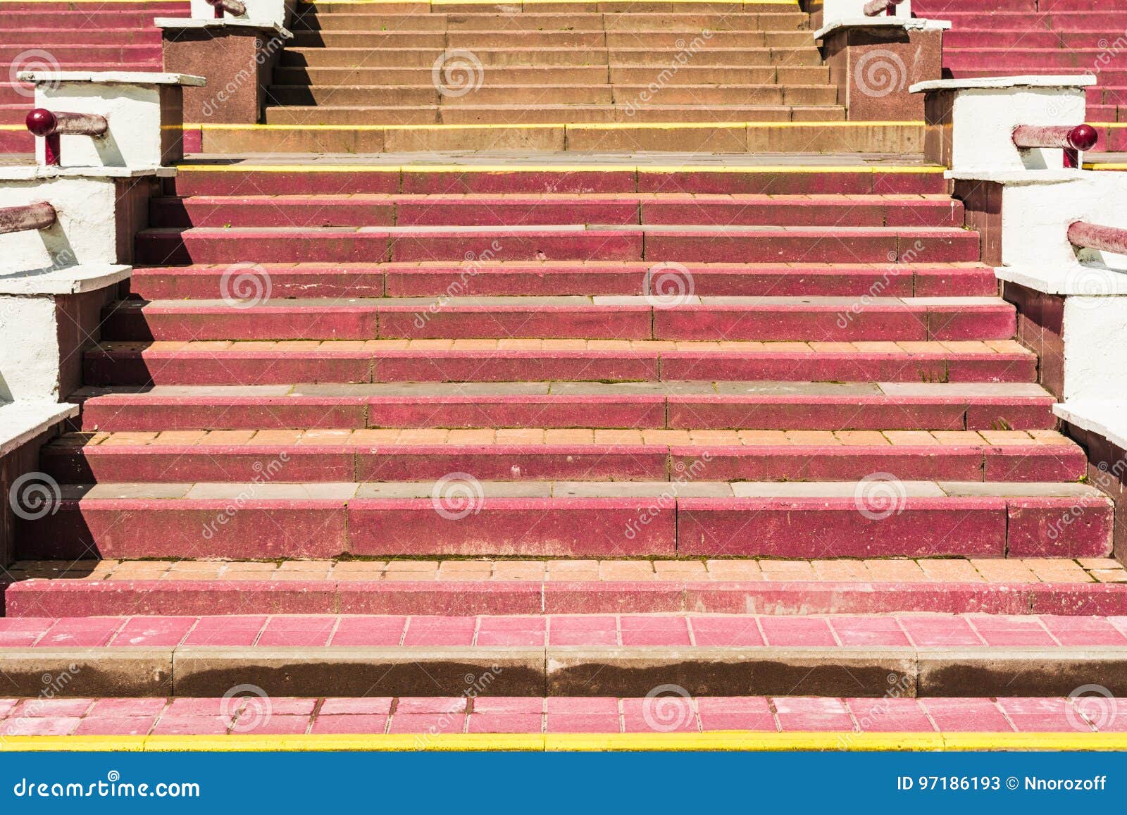 Concrete Steps with Warning Yellow Lines Stock Image - Image of stairs ...