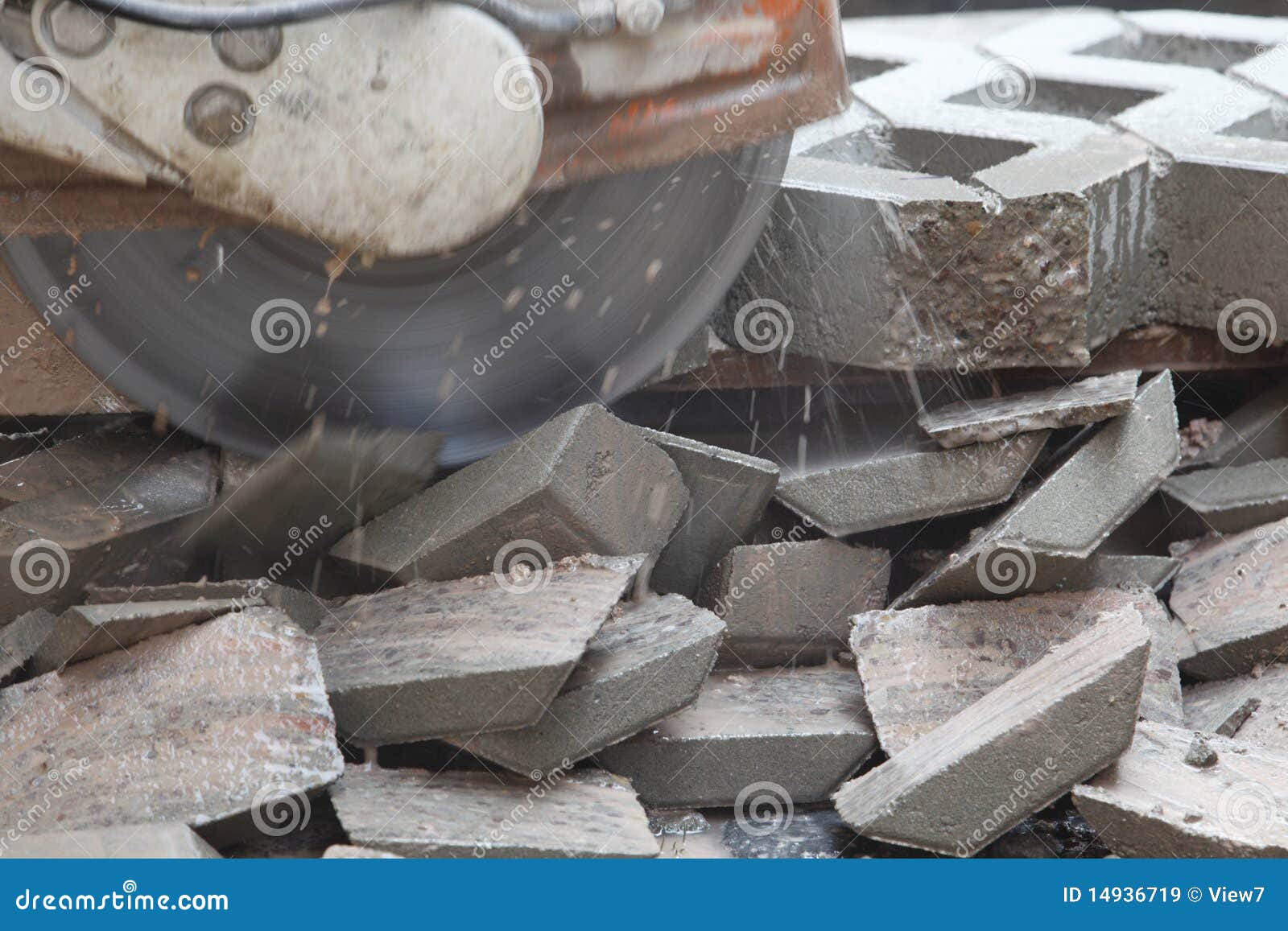 Concrete stone cutter stock image. Image of spinning - 14936719