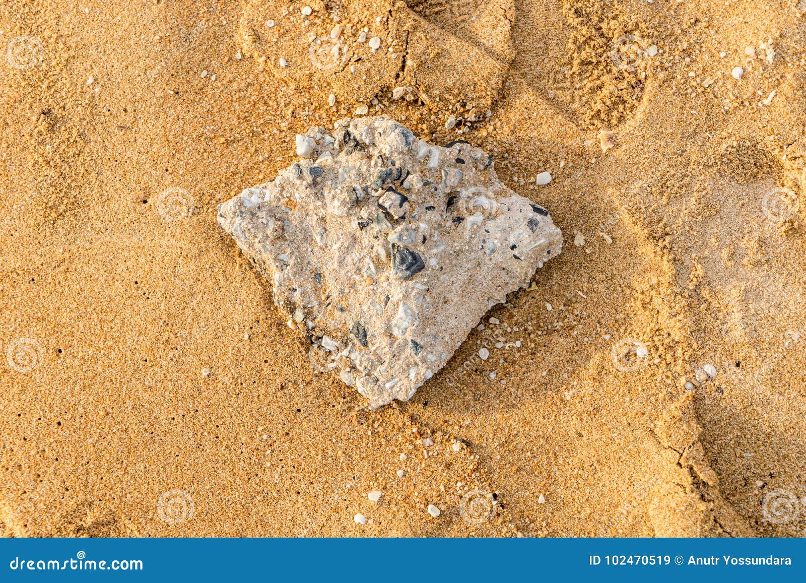 Concrete Stone Rock on Beach Sand Texture Stock Image - Image of stone ...