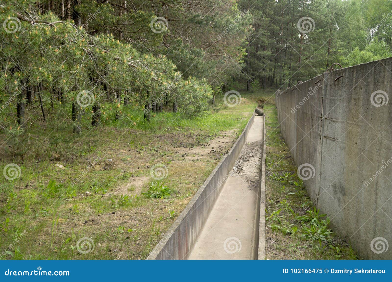 Concrete Storm Channel Sewage System Stock Image - Image of storm ...