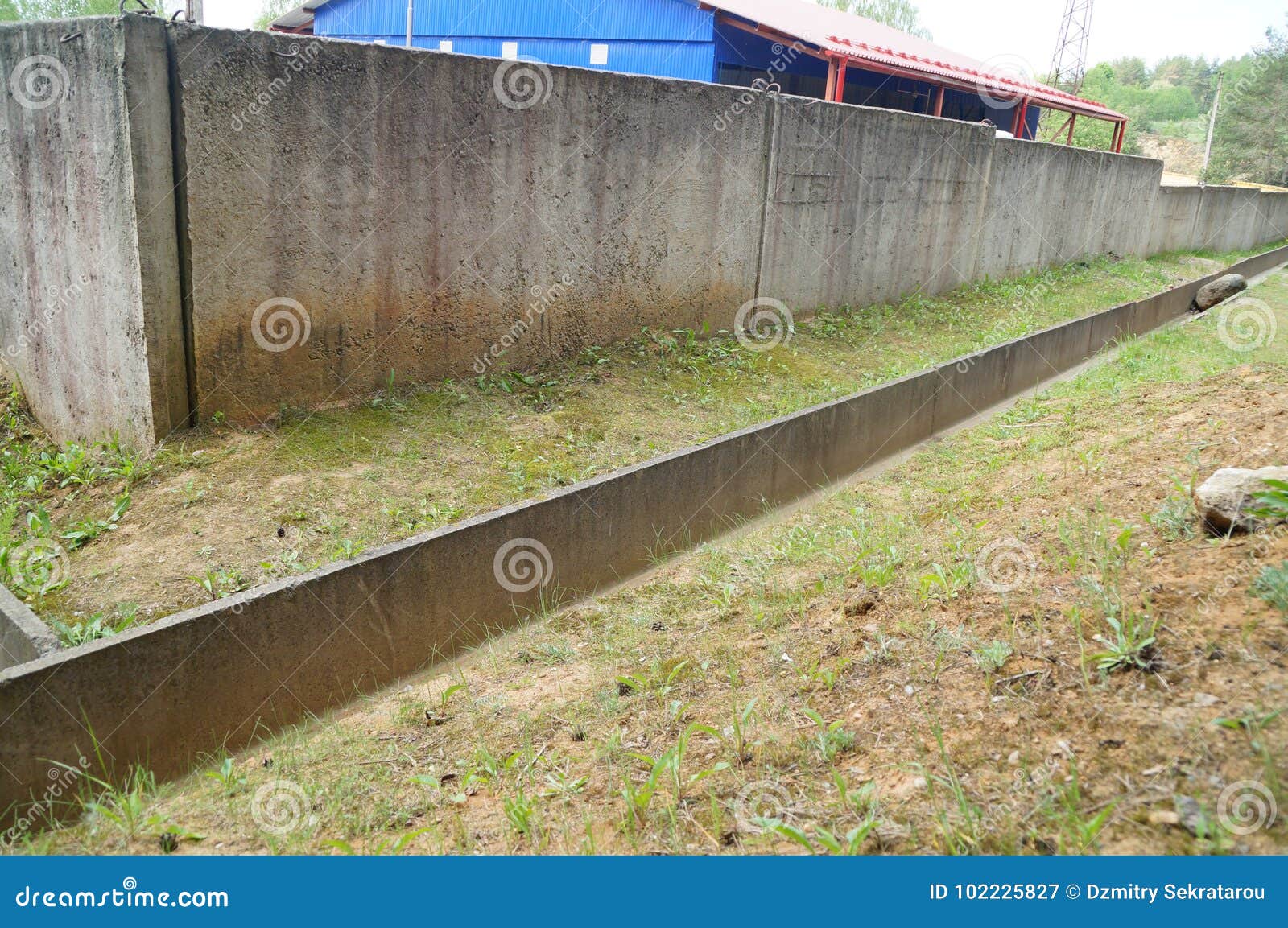 Concrete Storm Channel Sewage System Stock Image - Image of storm ...