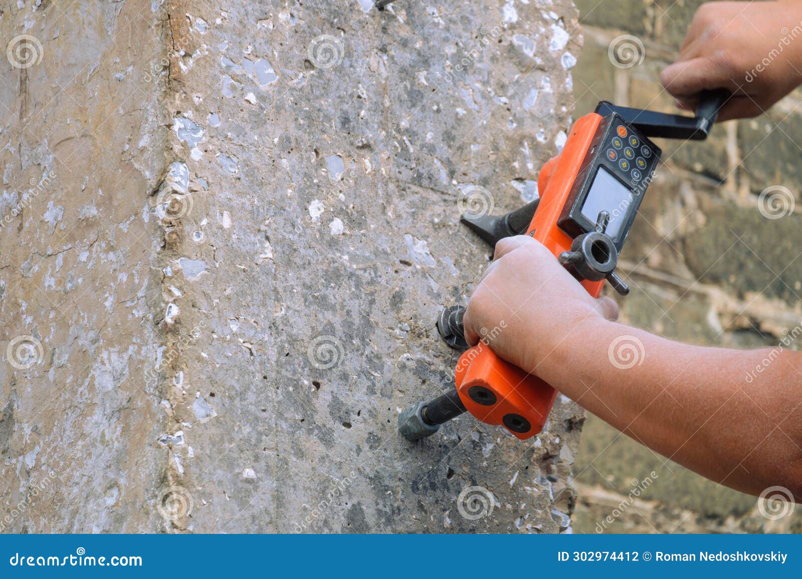 Concrete Strength Measurement by Pull-off Method Stock Photo - Image of ...