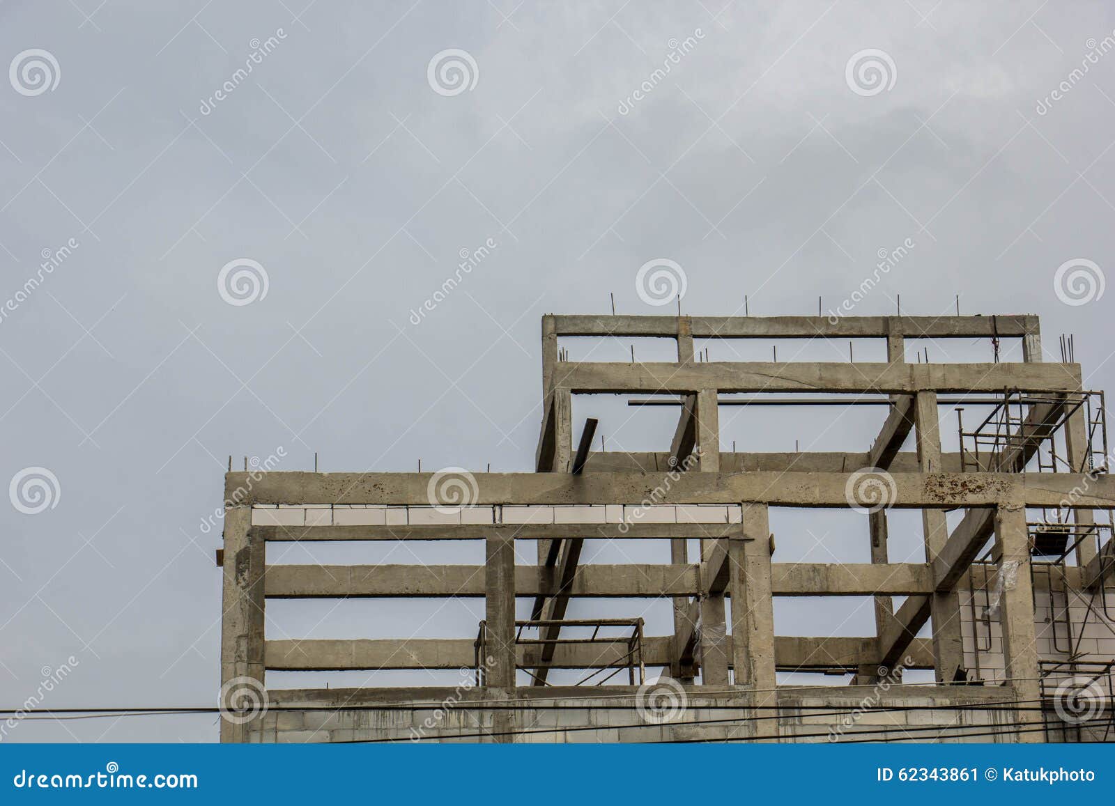 Concrete Strengthening of Highrise Construction Site Stock Image ...