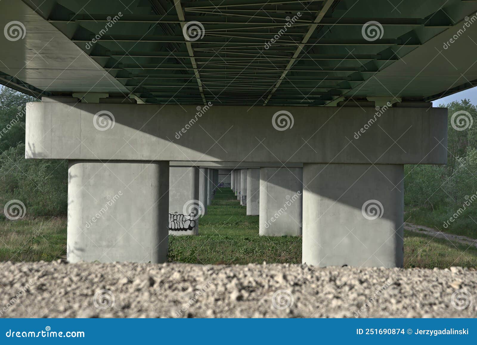 Concrete Structural Elements of the Bridge Stock Photo - Image of ...