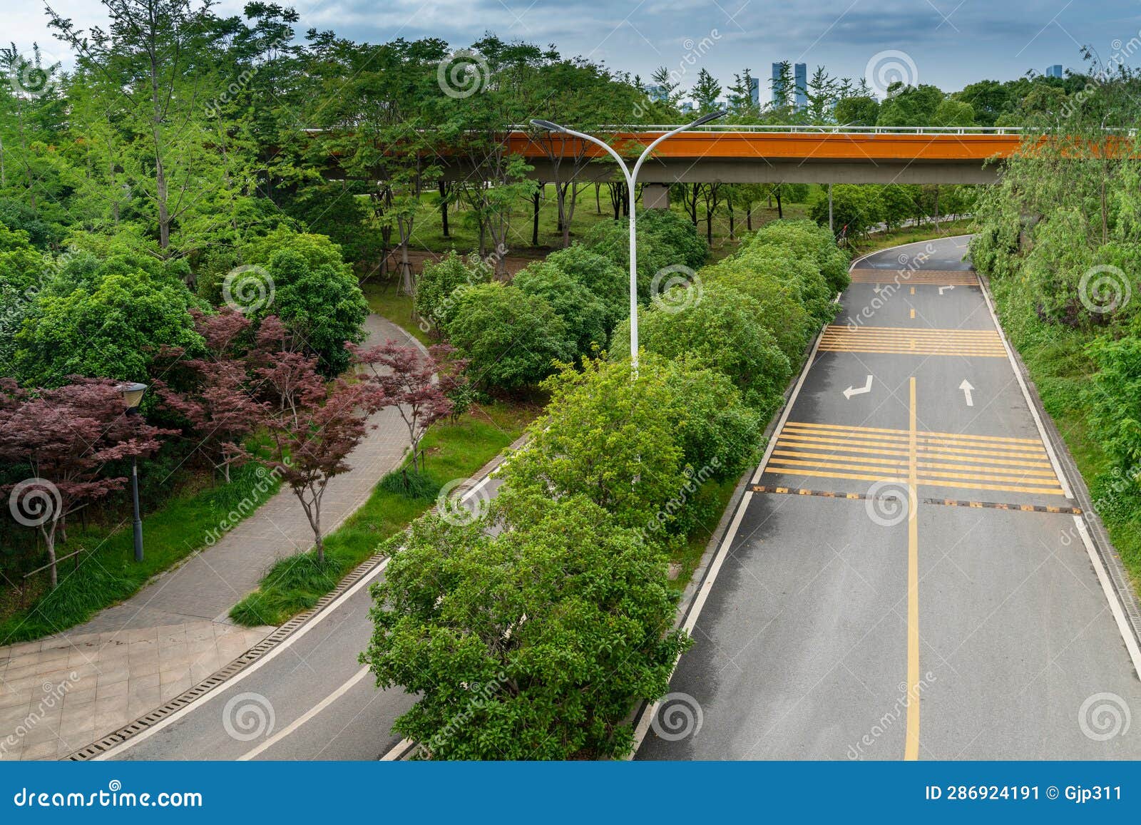 Concrete Structure and Asphalt Road Space Under the Overpass Stock ...
