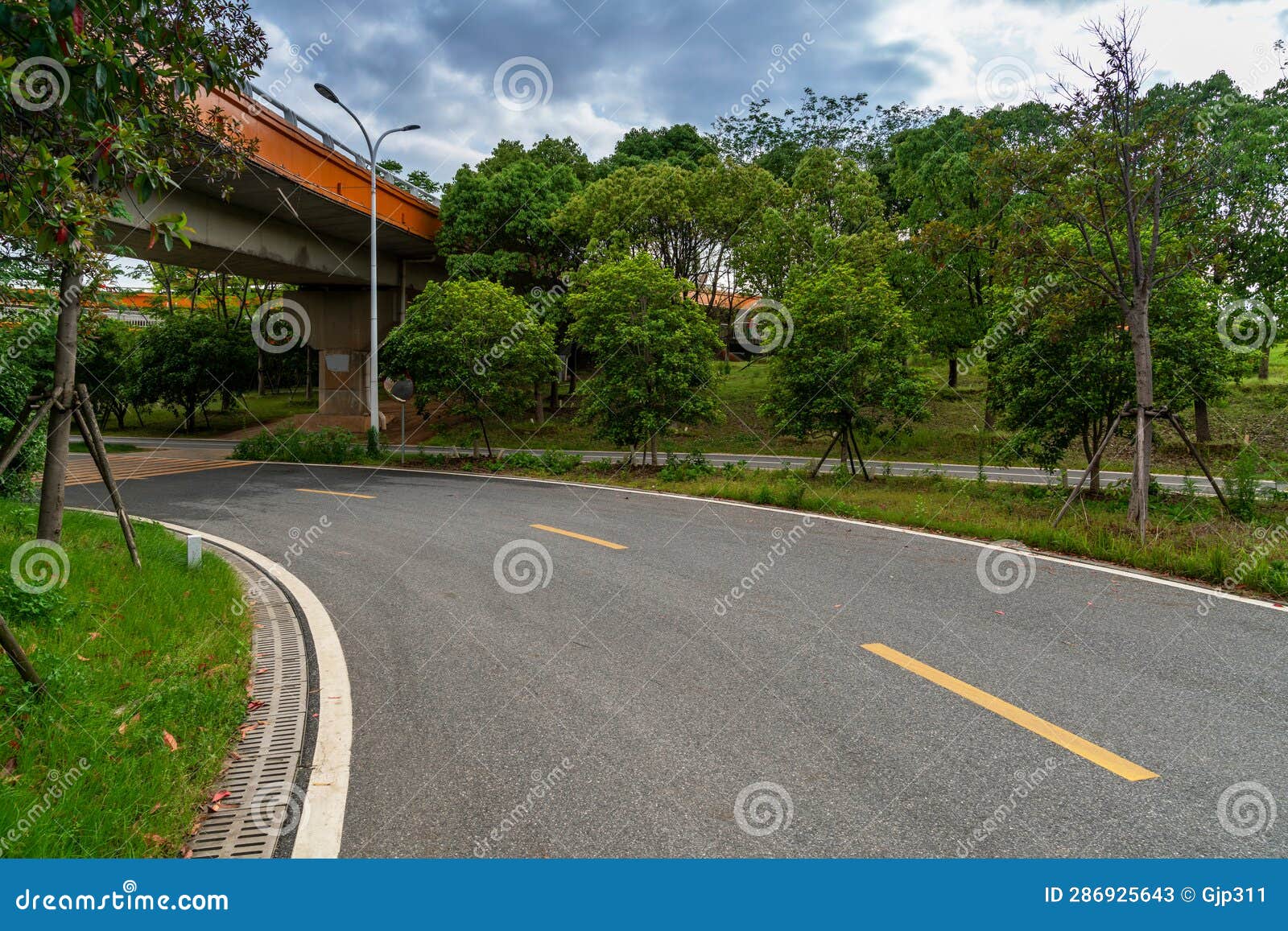 Concrete Structure and Asphalt Road Space Under the Overpass Stock ...
