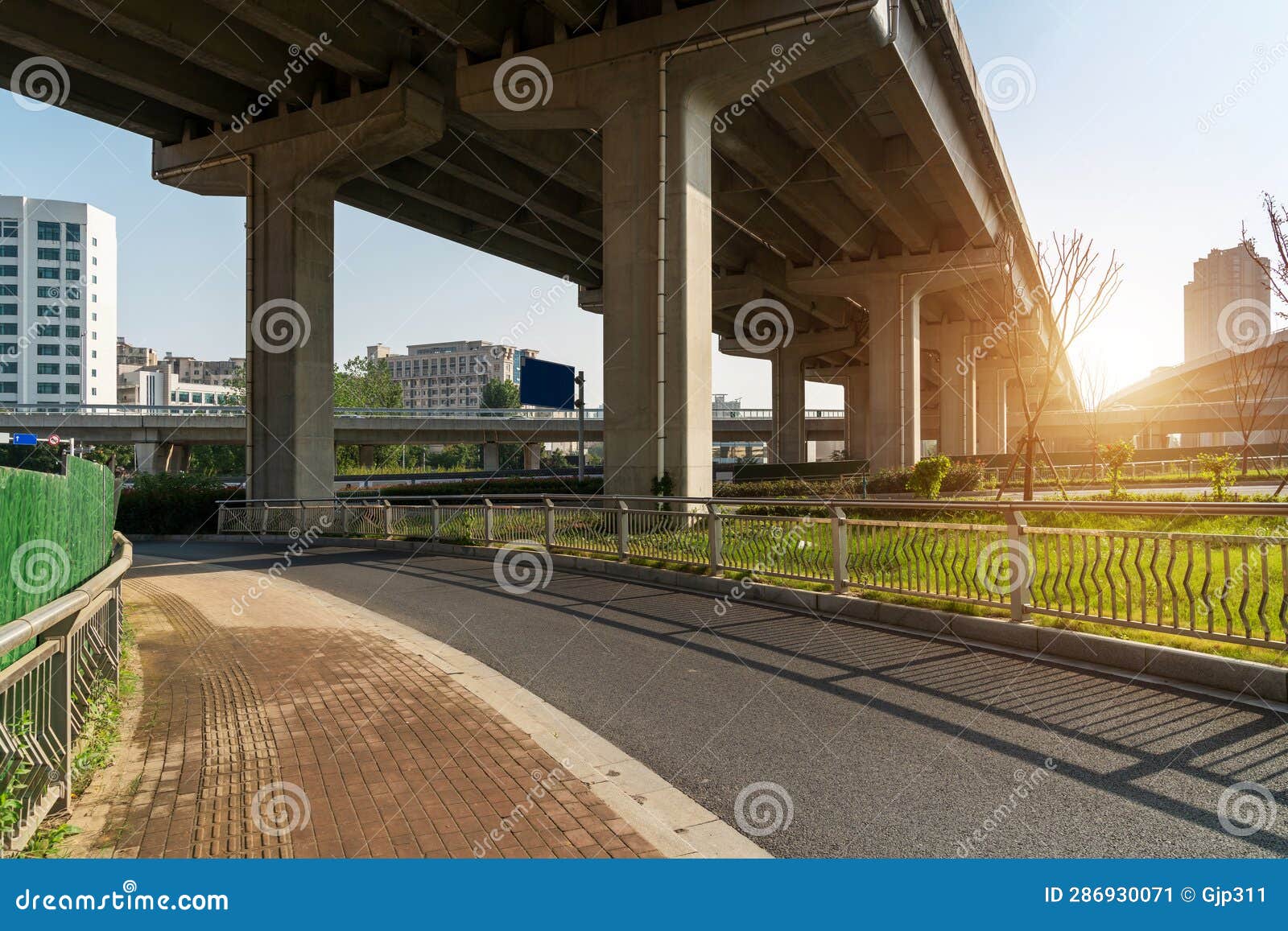Concrete Structure and Asphalt Road Space Under the Overpass Stock ...