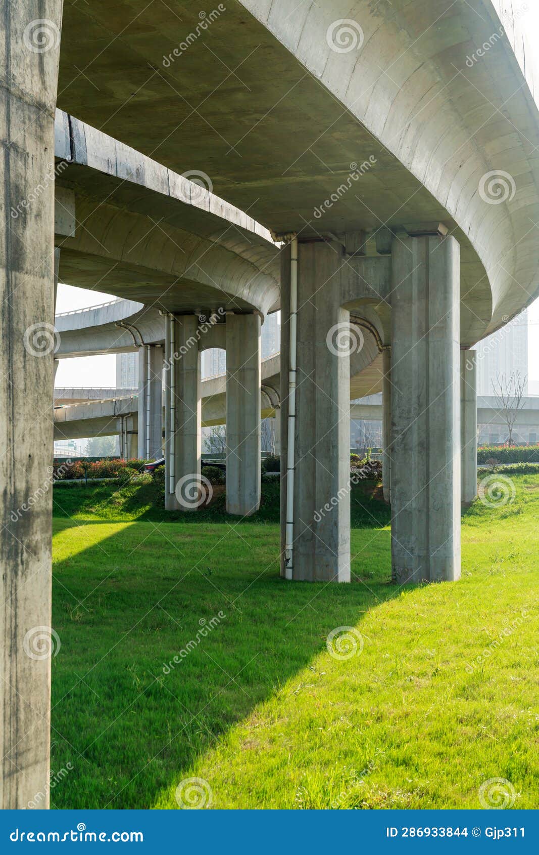 Concrete Structure and Asphalt Road Space Under the Overpass Stock ...