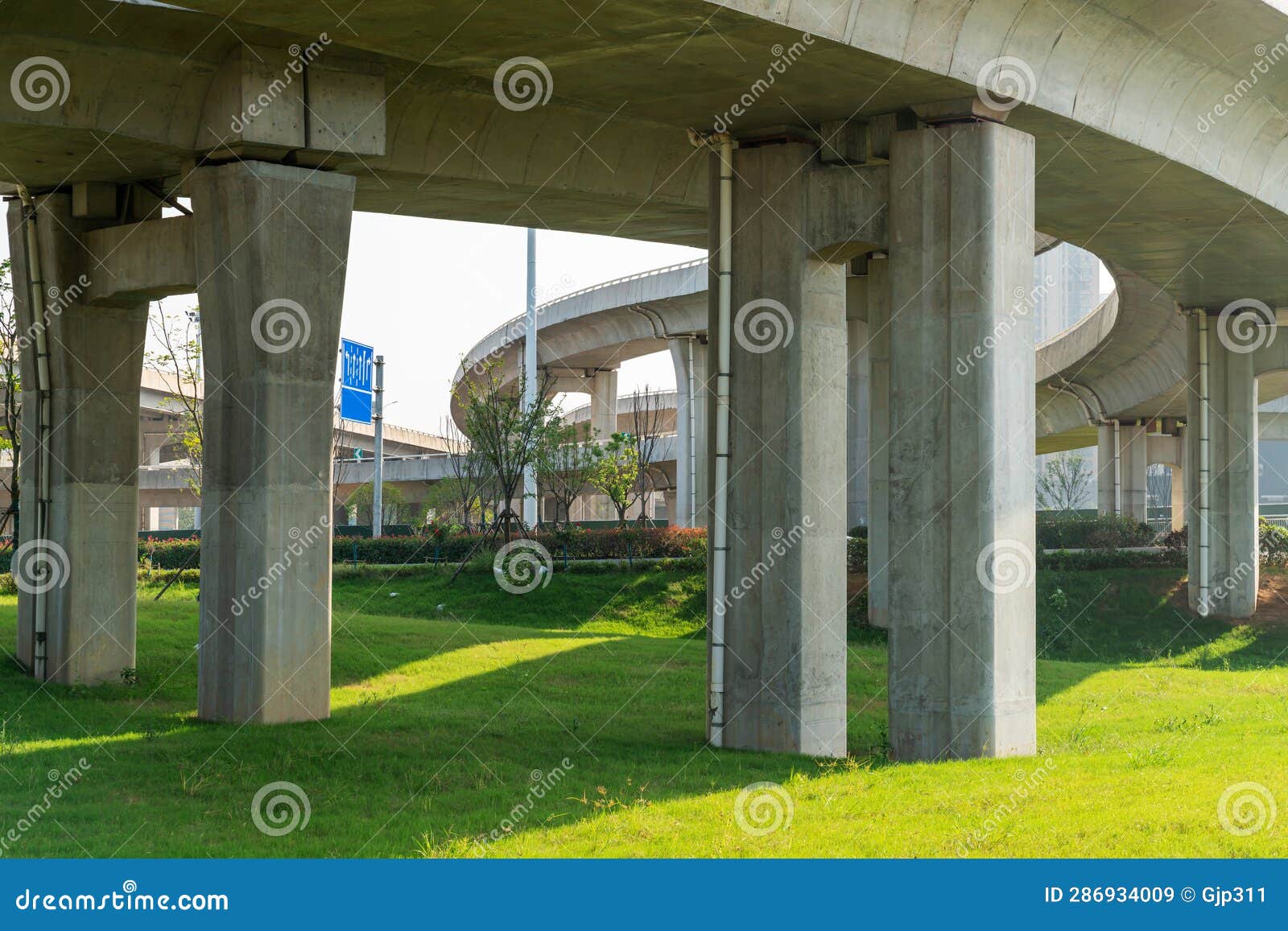 Concrete Structure and Asphalt Road Space Under the Overpass Stock ...