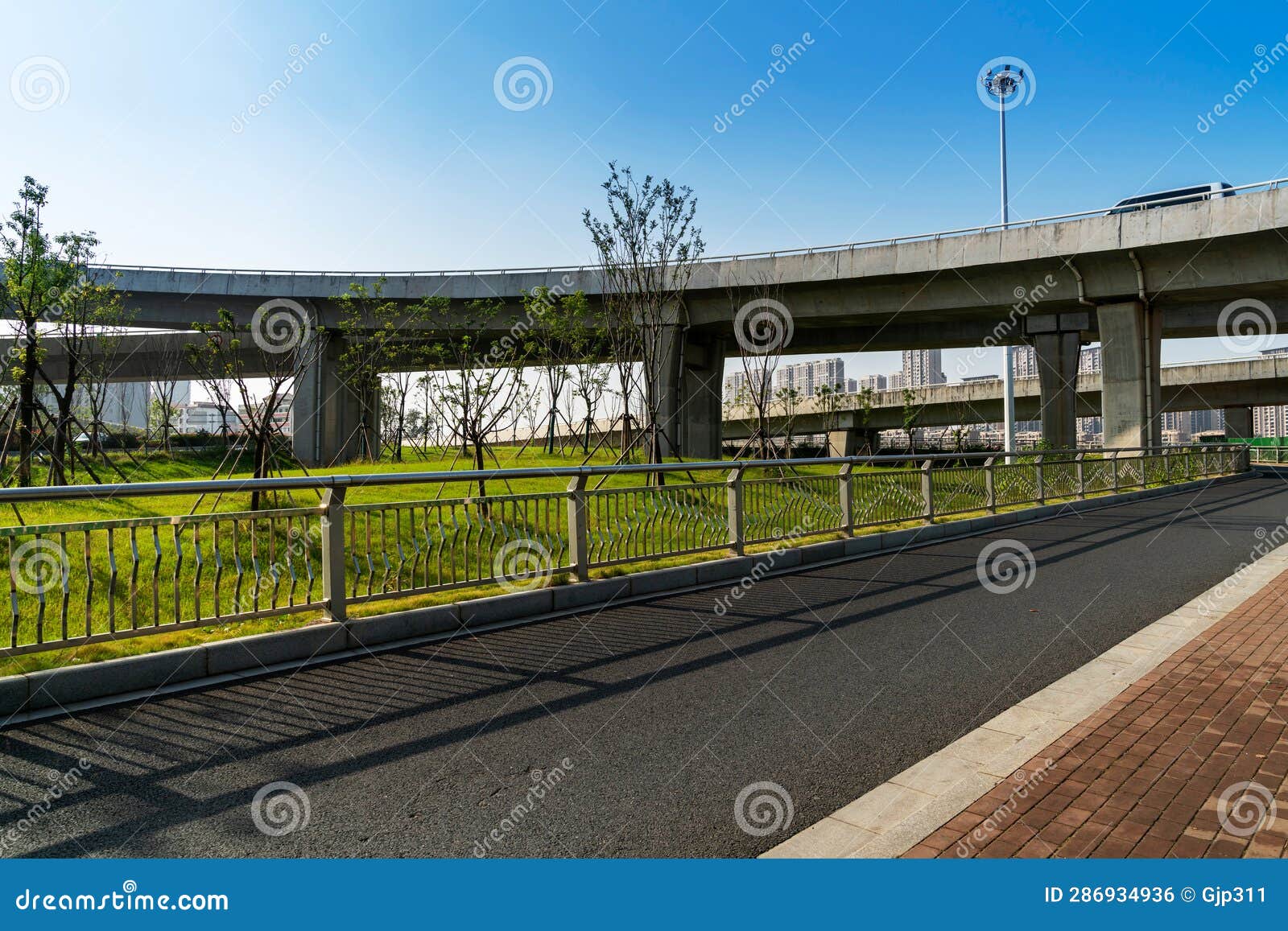 Concrete Structure and Asphalt Road Space Under the Overpass Stock ...