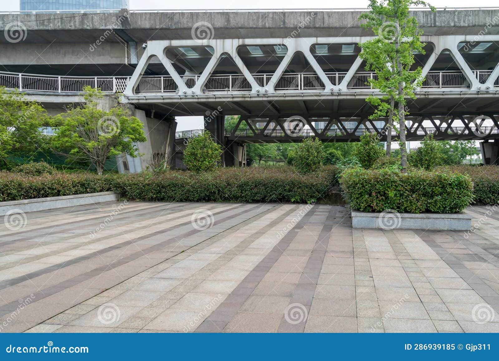Concrete Structure and Asphalt Road Space Under the Overpass Stock ...