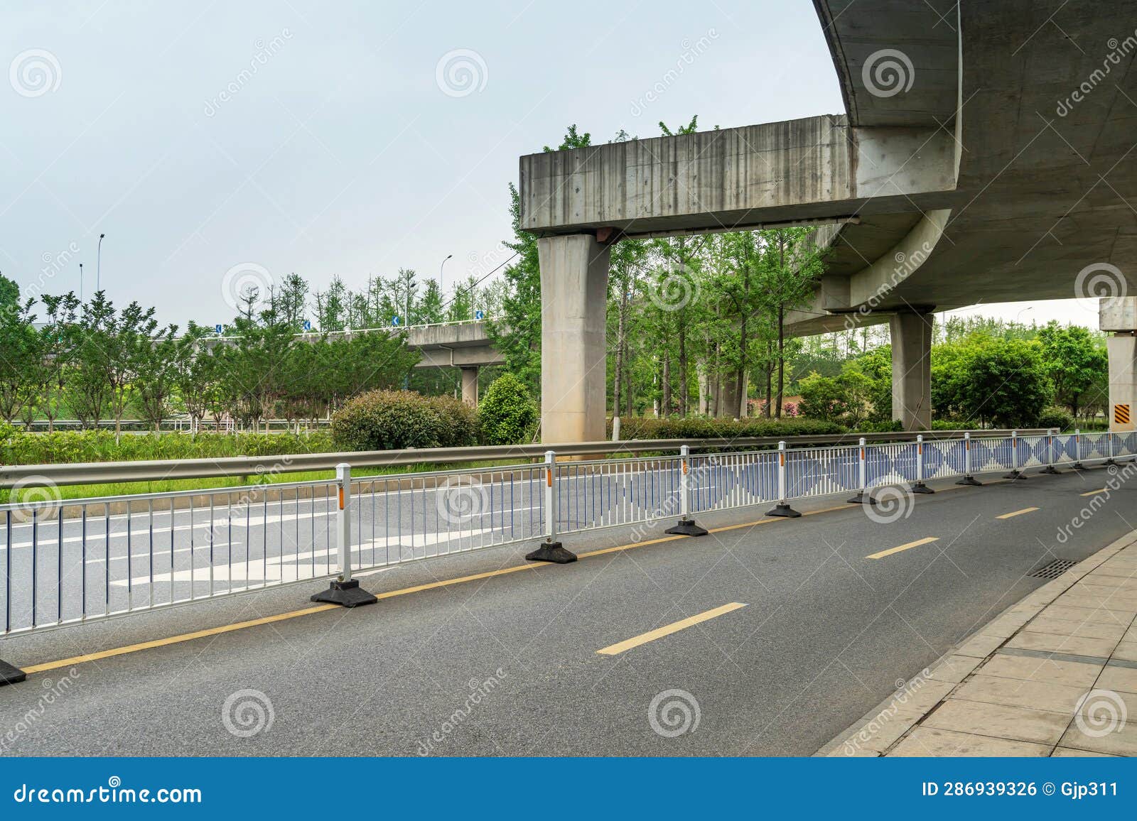 Concrete Structure and Asphalt Road Space Under the Overpass Stock ...