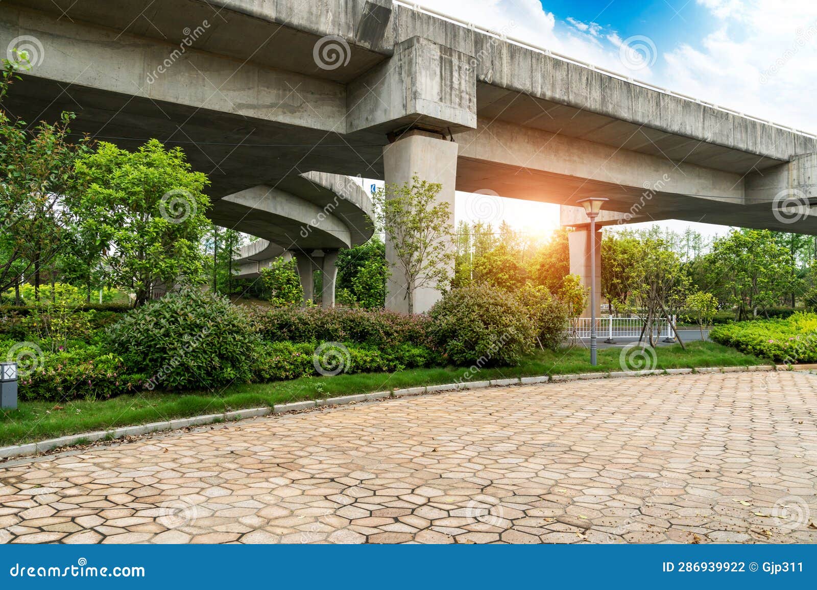 Concrete Structure and Asphalt Road Space Under the Overpass Stock ...