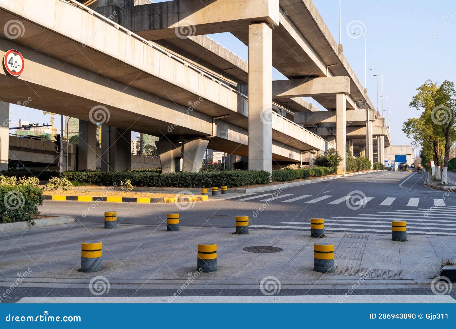 Concrete Structure and Asphalt Road Space Under the Overpass Stock ...