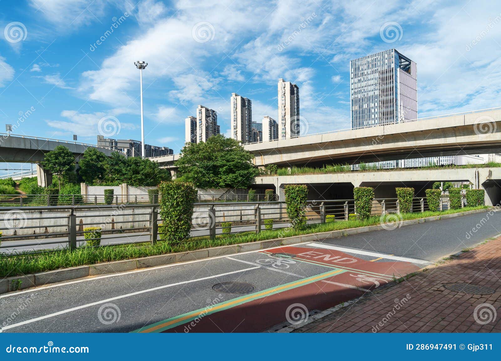 Concrete Structure and Asphalt Road Space Under the Overpass Stock ...