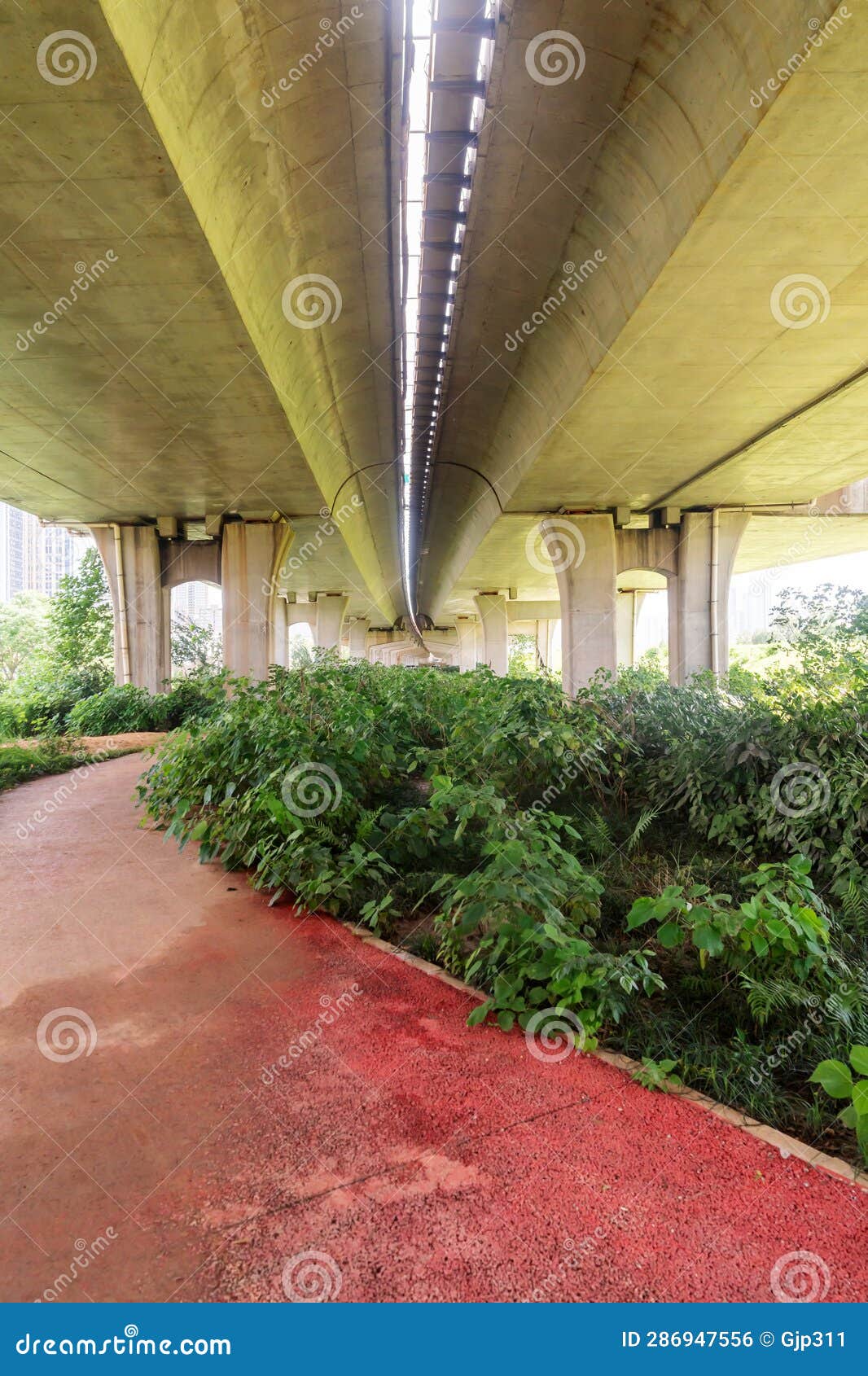 Concrete Structure and Asphalt Road Space Under the Overpass Stock ...