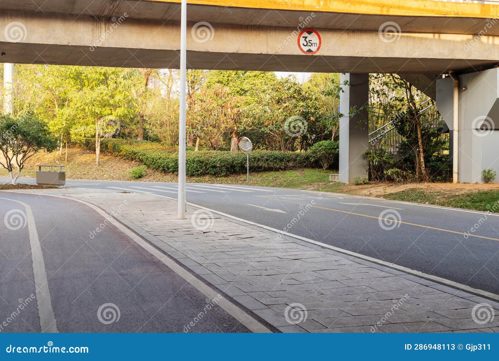 Concrete Structure and Asphalt Road Space Under the Overpass Stock ...