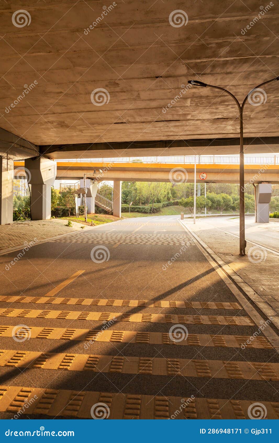 Concrete Structure and Asphalt Road Space Under the Overpass Stock ...