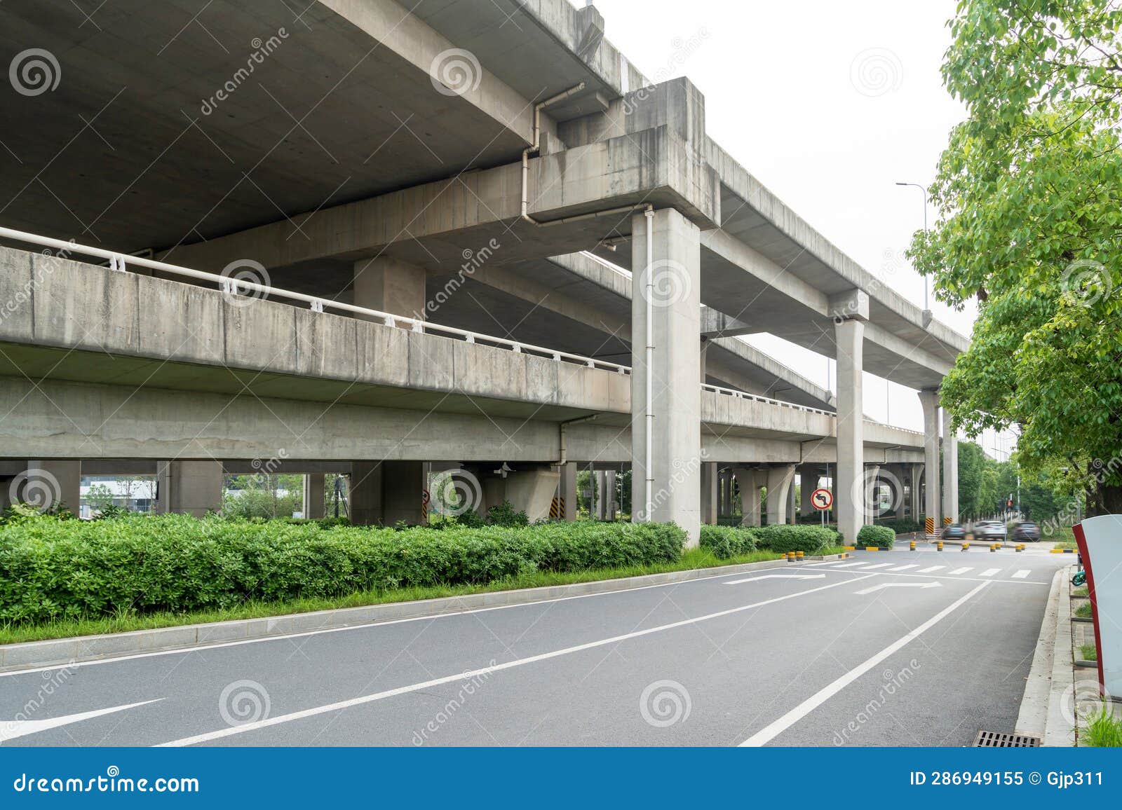 Concrete Structure and Asphalt Road Space Under the Overpass Stock ...