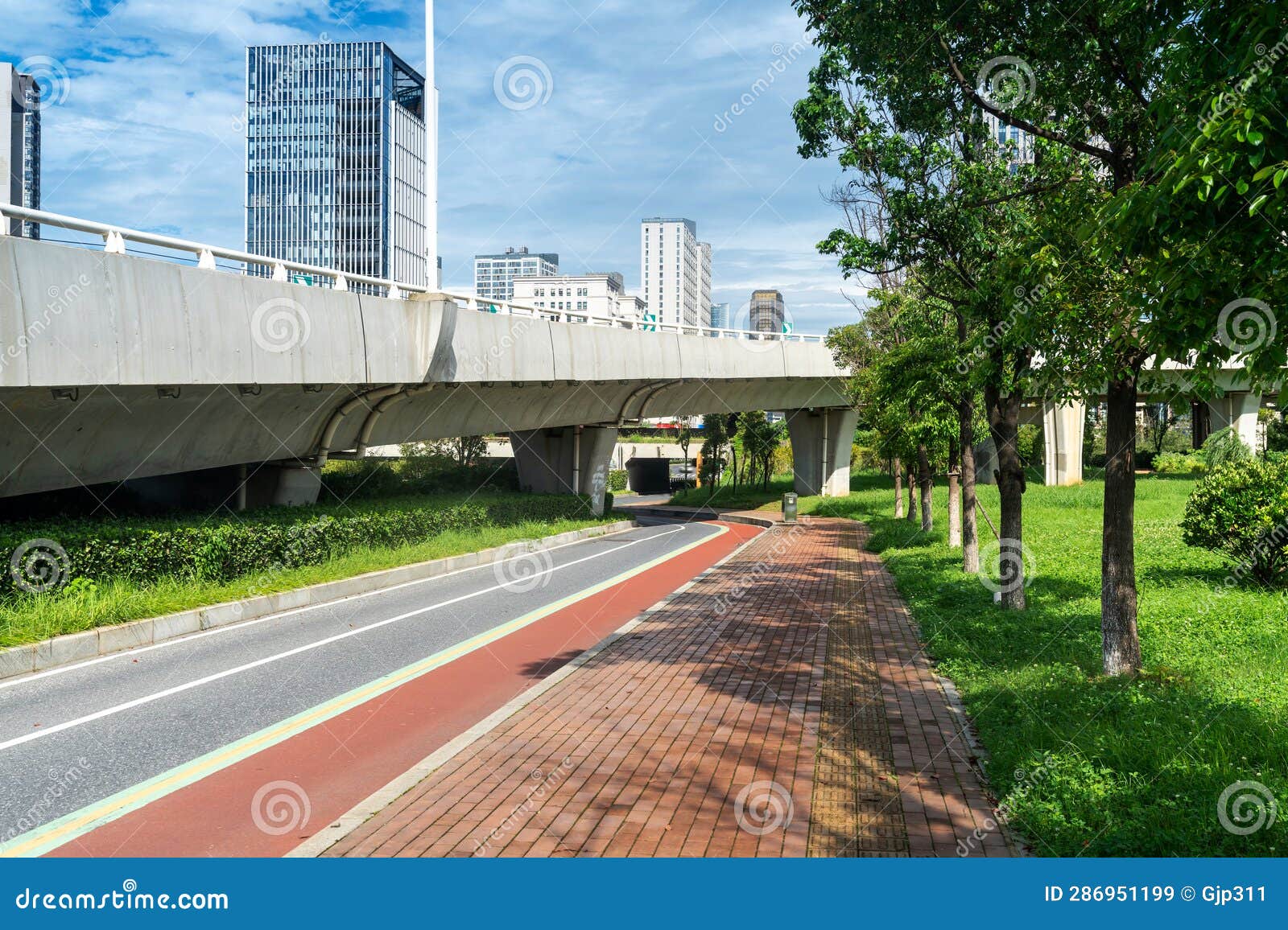 Concrete Structure and Asphalt Road Space Under the Overpass Stock ...