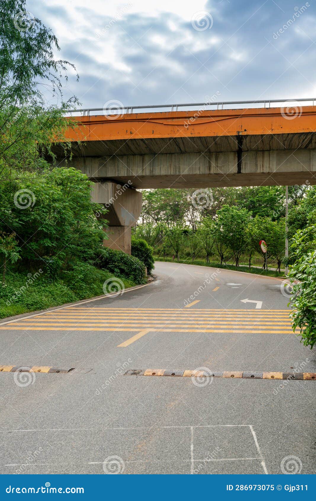 Concrete Structure and Asphalt Road Space Under the Overpass Stock ...