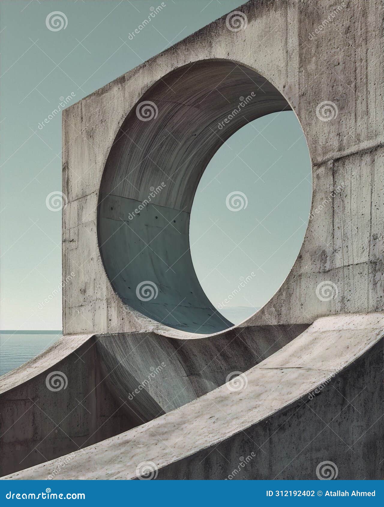 A Concrete Structure with a Circular Hole in it Stock Photo - Image of ...